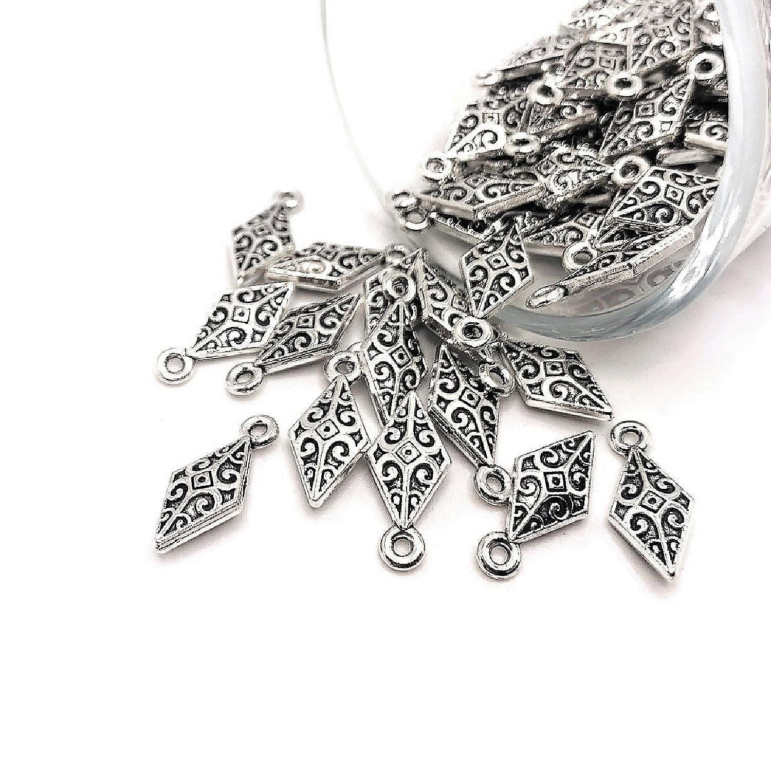 50 Pcs Tribal Boho Triangle Charms