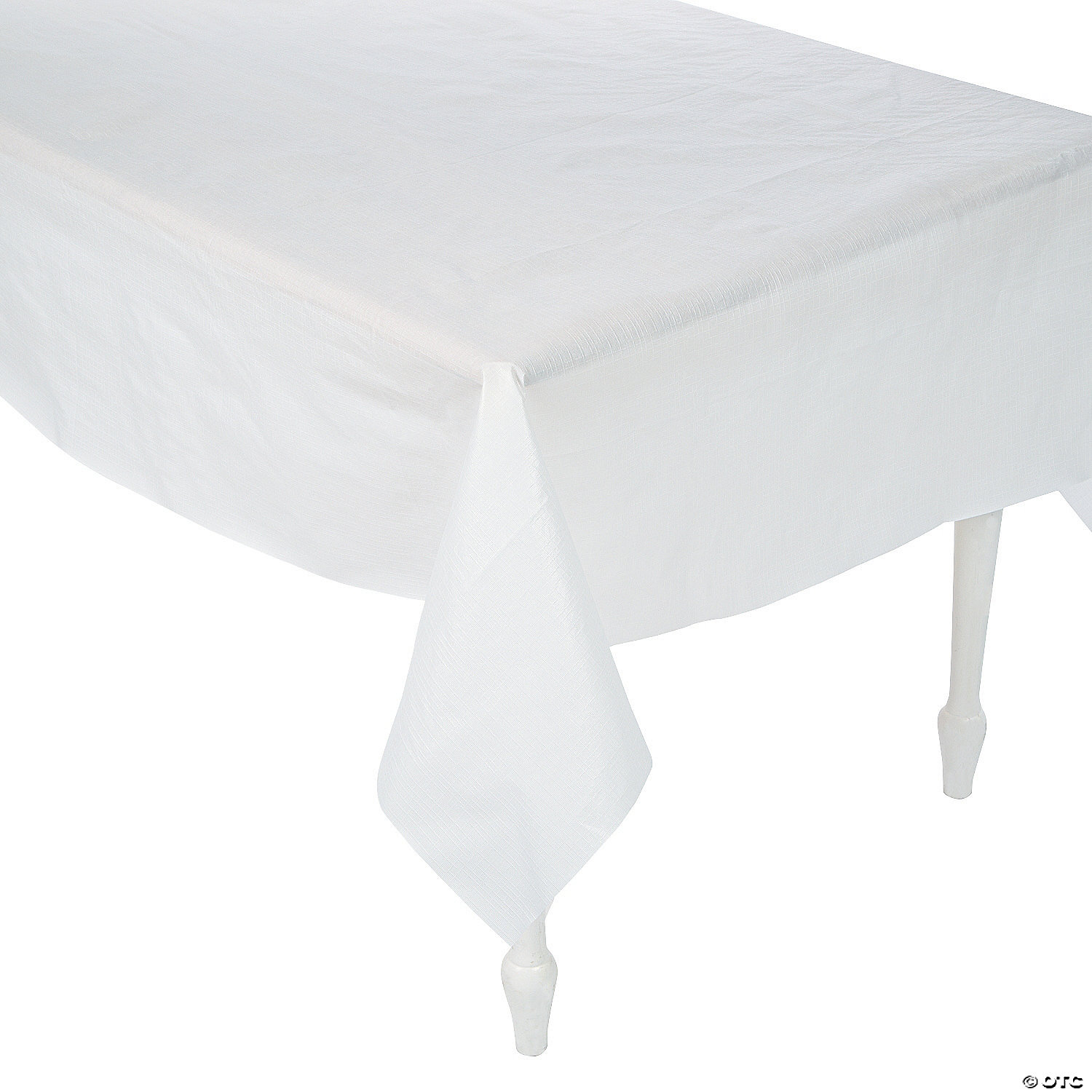 54" x 108" White Rectangle Tablecloth with Flannel Back - Discontinued