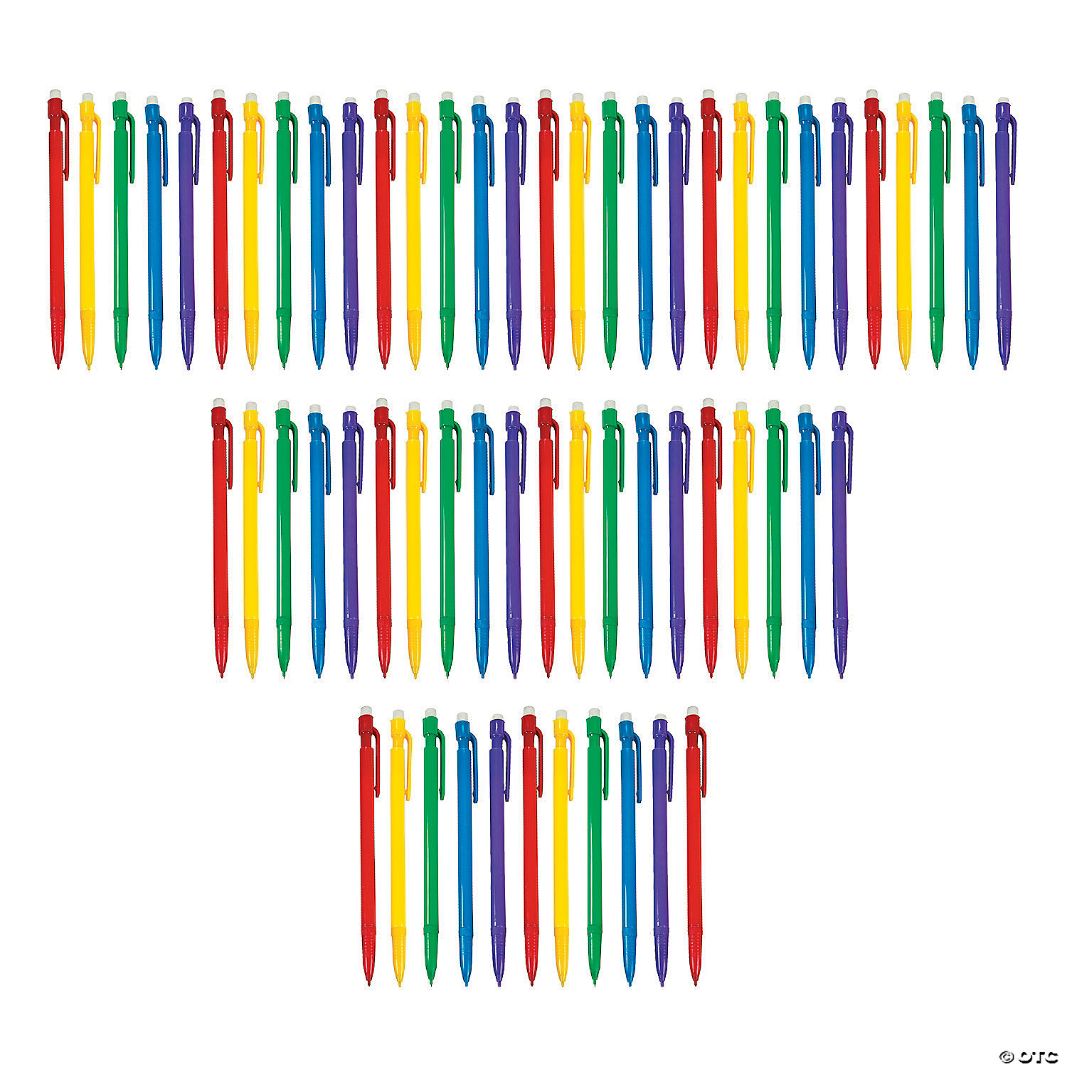 6 1/2" Bulk 50 Pc. Rainbow Plastic Mechanical Pencil Assortment ...