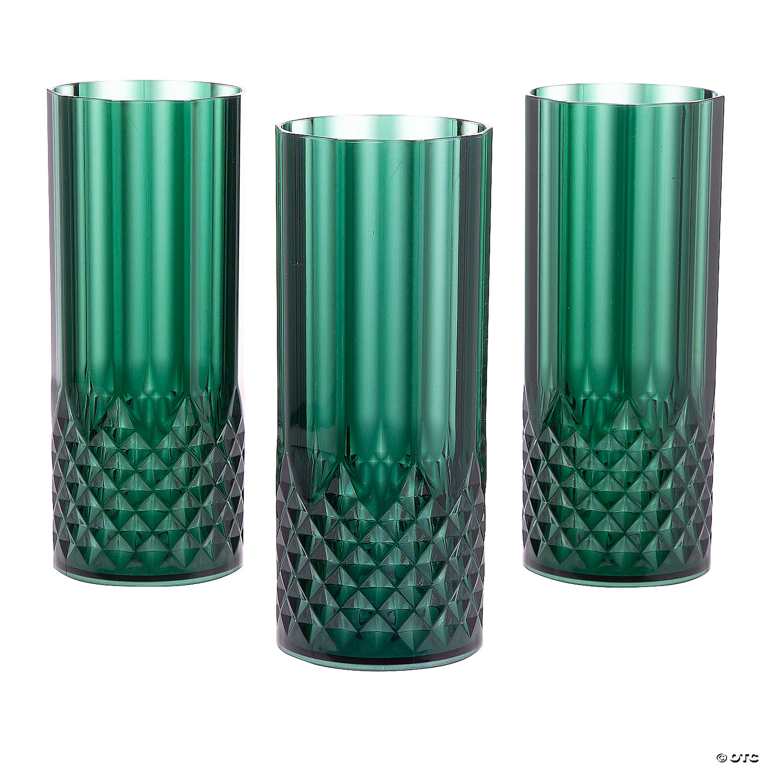 6" 14 oz. Green Patterned Reusable Plastic Water Cups - 12 Ct ...