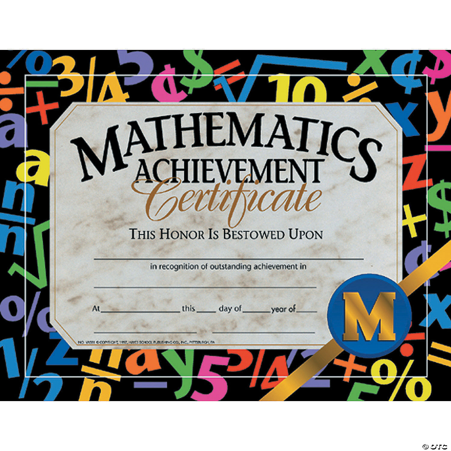 (6 Pk) Certificates Mathematics | Oriental Trading