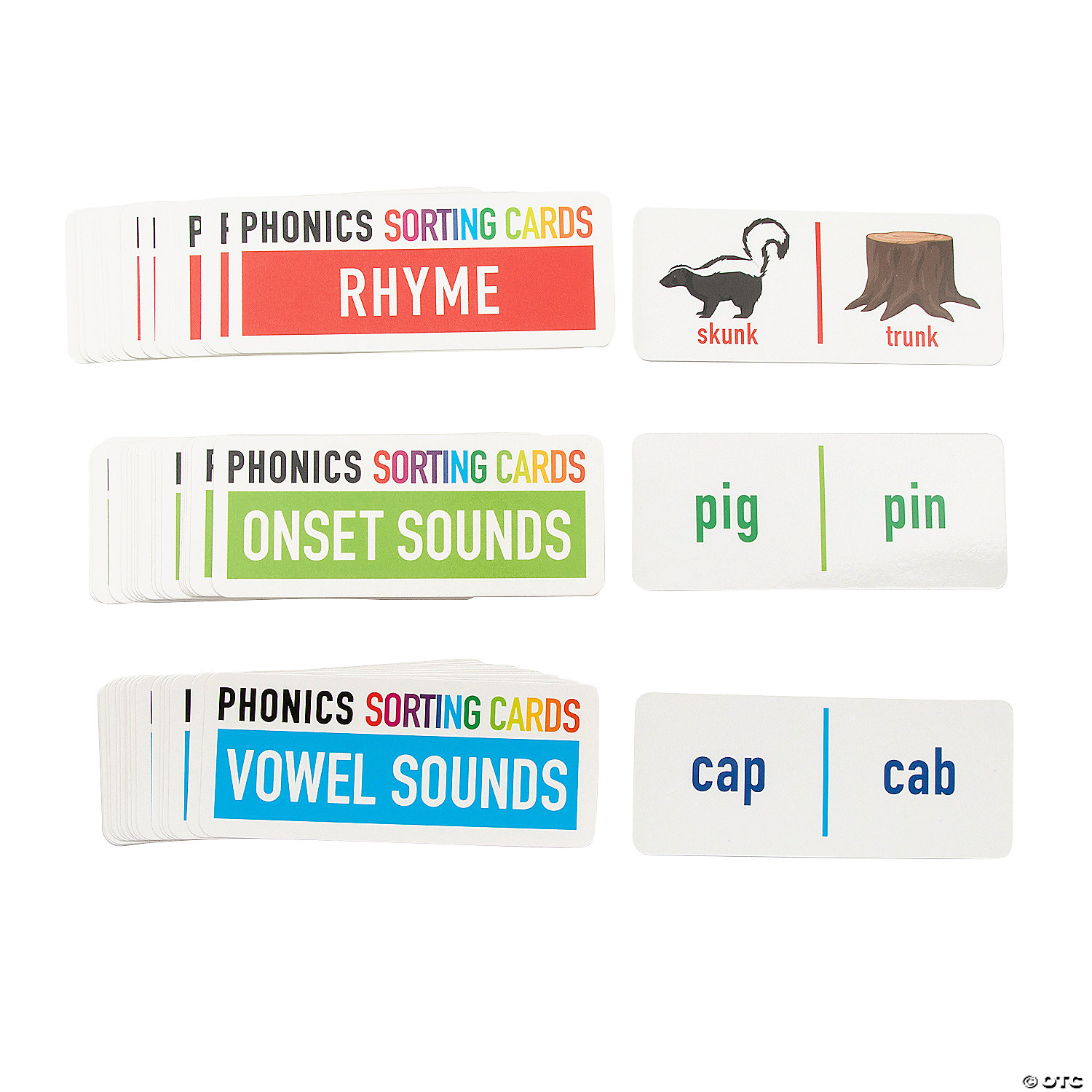 6" x 2 1/2" Phonics Sorting Laminated Flashcard Set