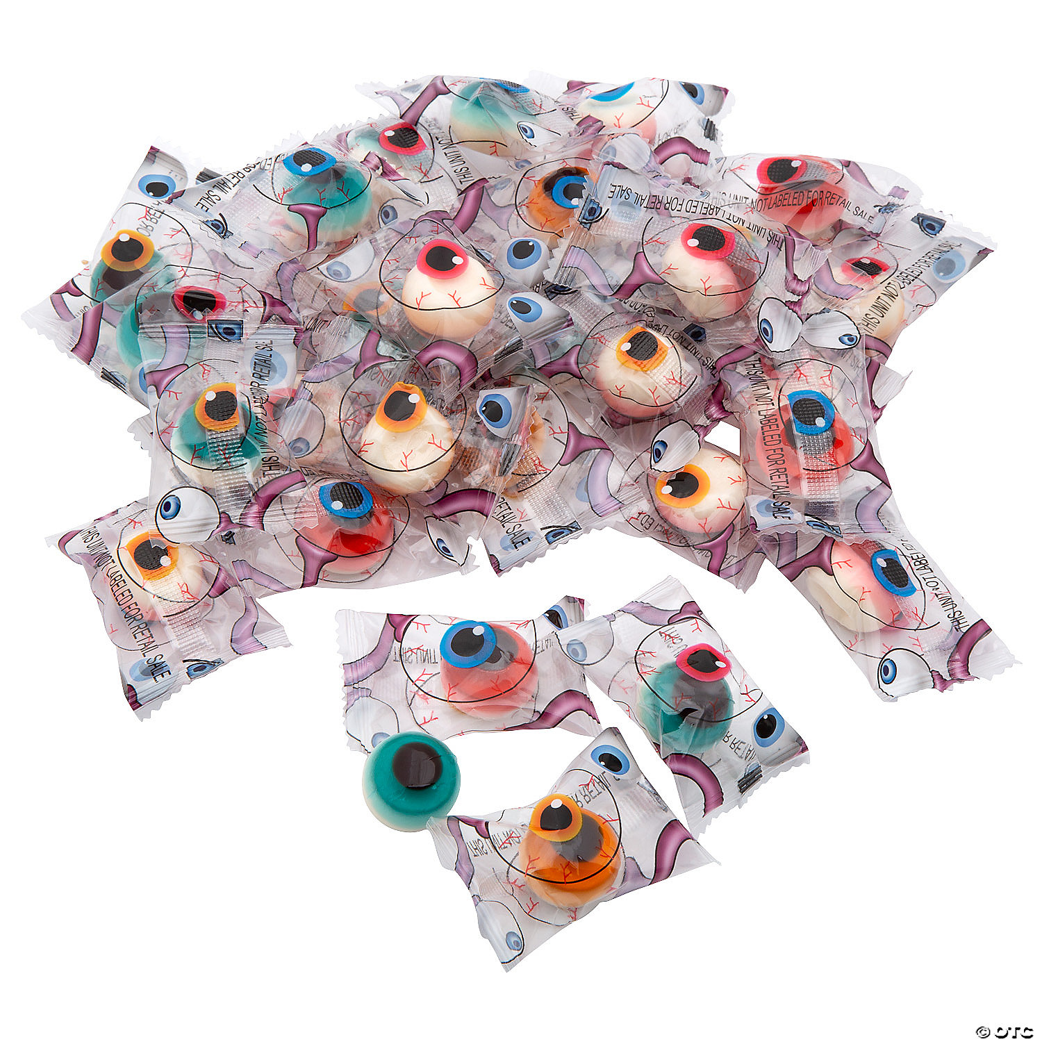 7 oz. Gummy Eyeballs Assorted Fruit-Flavored Halloween Candy - 40 Pc ...