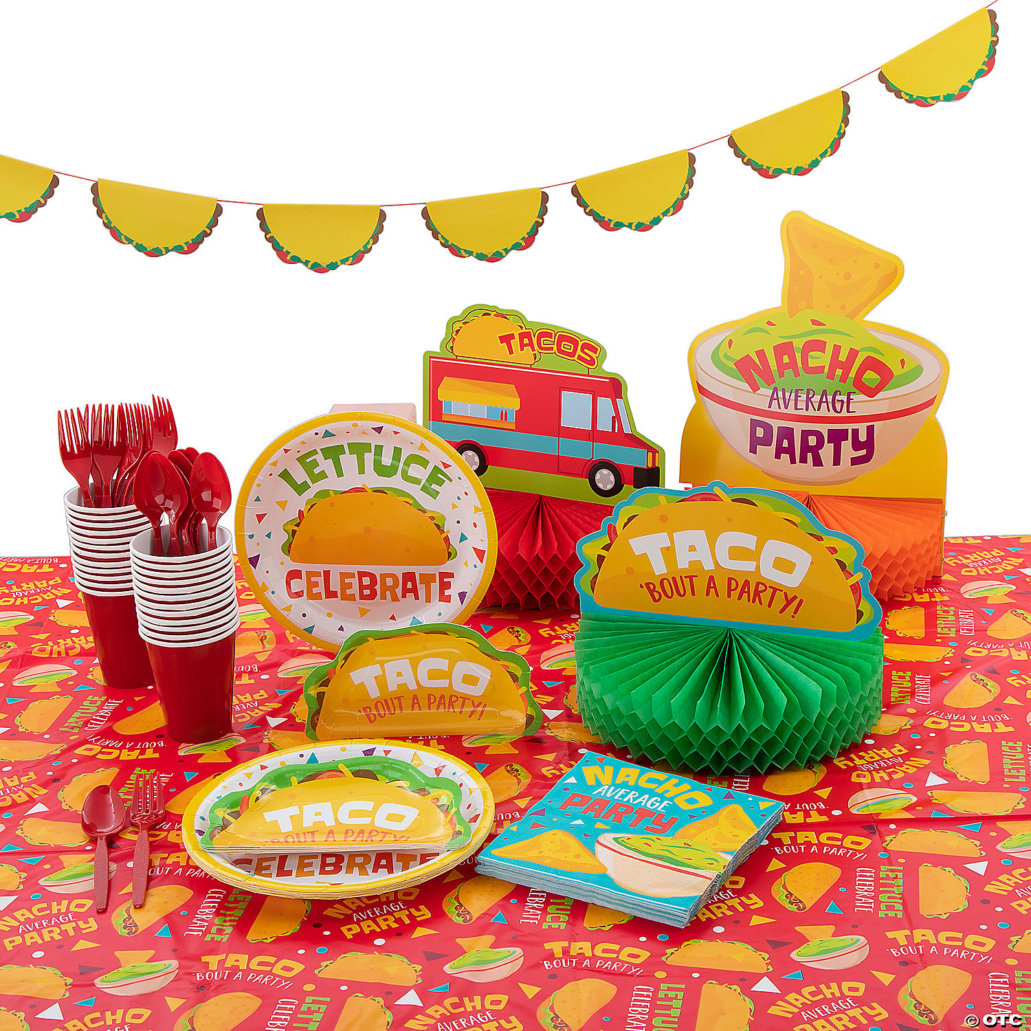 77 Pc. Taco Party Tableware Kit for 8 Guests | Oriental Trading