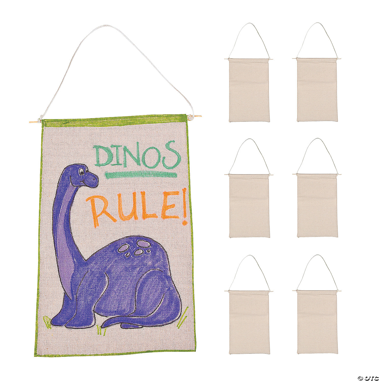 8 1/4" x 12" DIY Paintable Medium Solid Color Canvas Banners - 6 Pc.