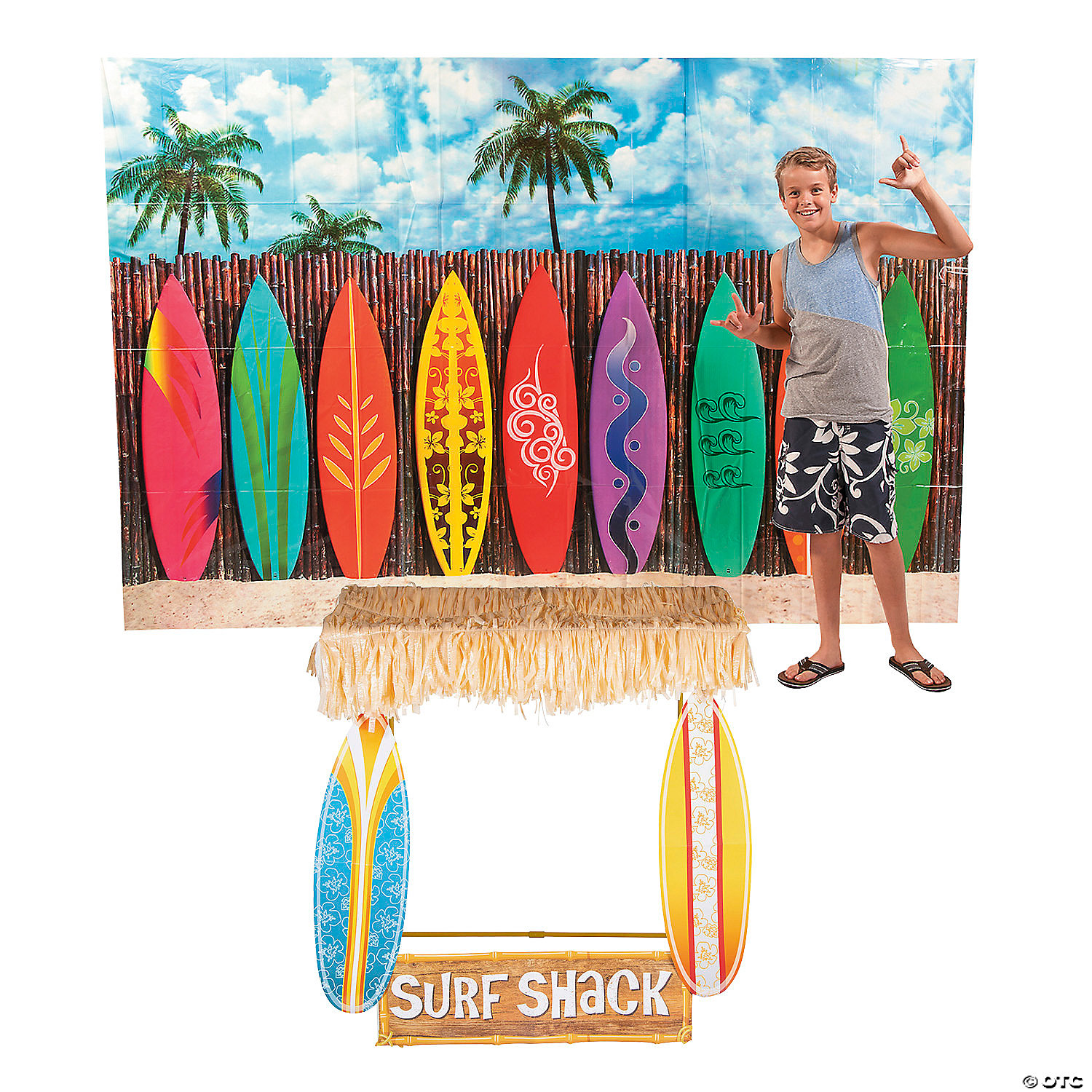 9 ft. x 6 ft. Surf Shack Tabletop Hut with Backdrop Kit - 8 Pc.