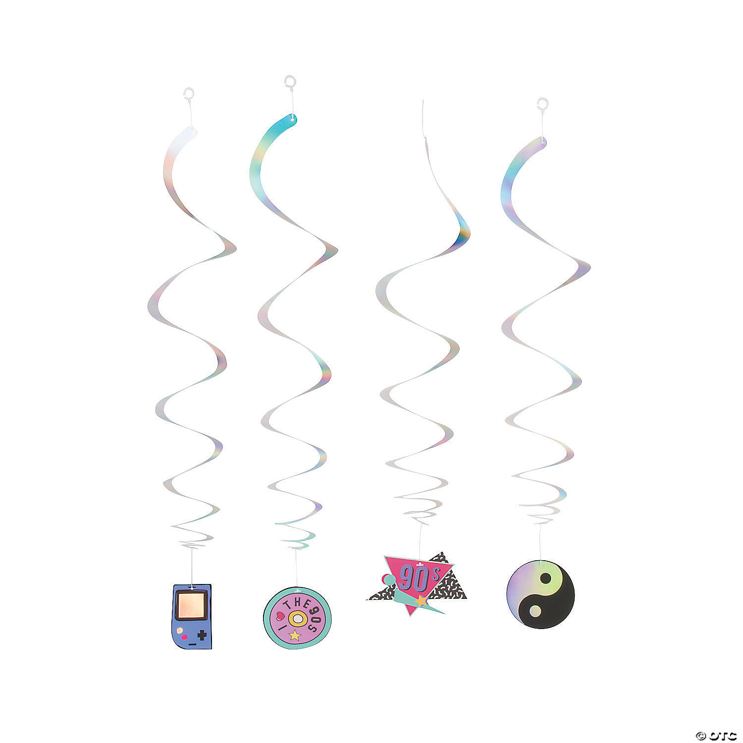 90s Hanging Swirl Decorations - 4 Pc. | Fun Express