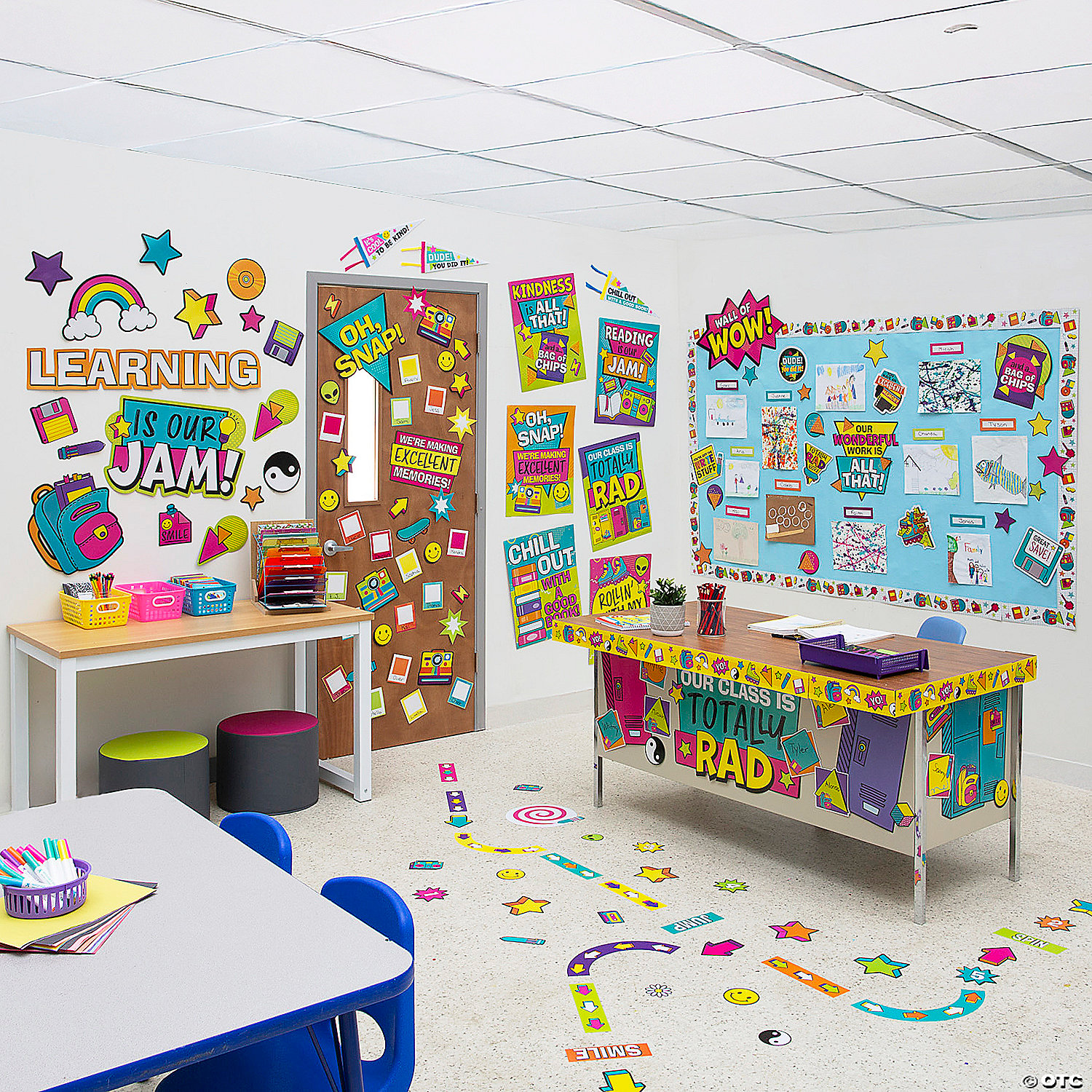 90s Themed Totally Rad Classroom Decorating Kit | Fun Express
