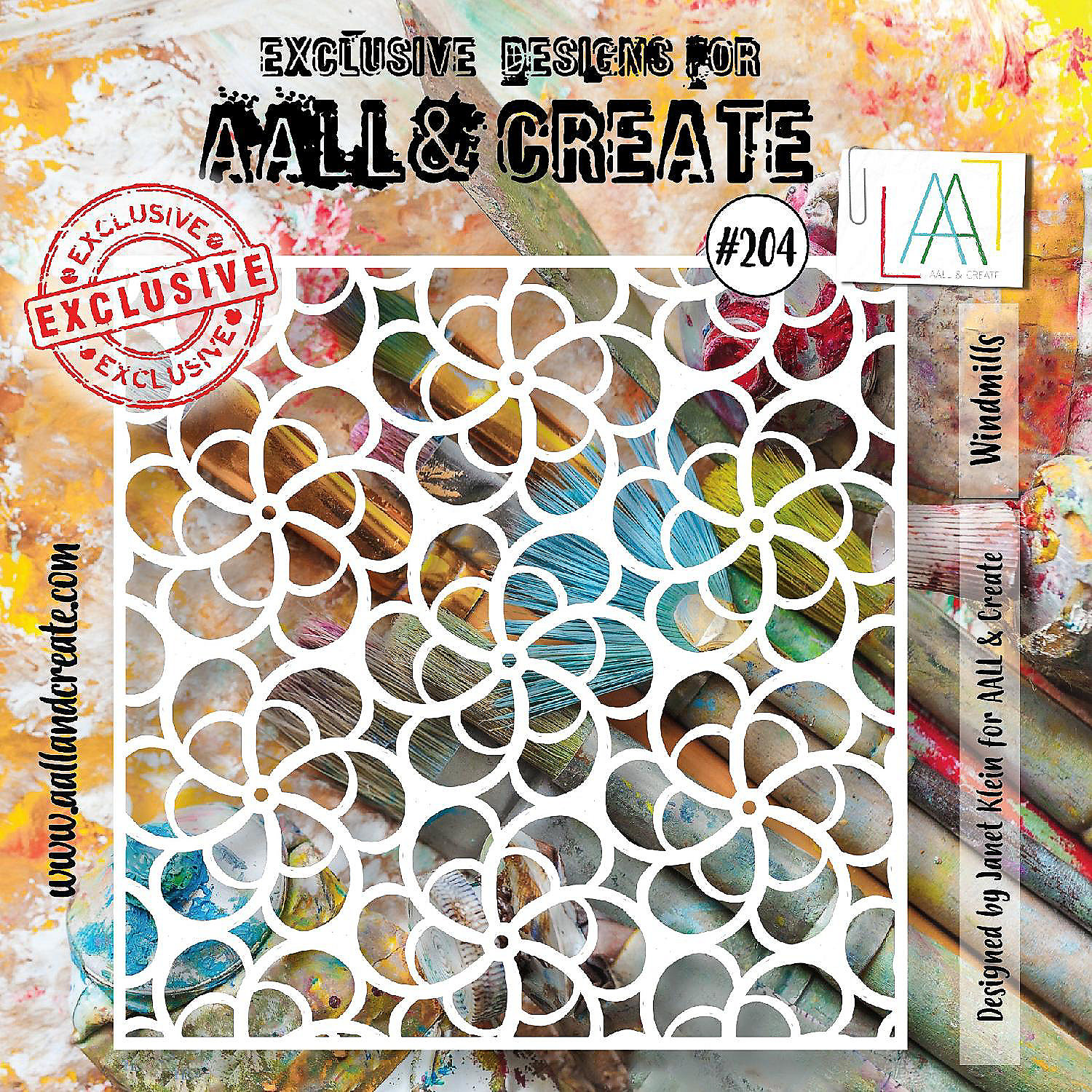 AALL And Create Stencil 6"X6"-Windmills | Oriental Trading
