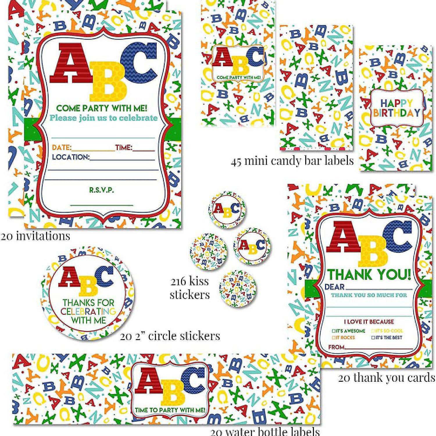 ABC Birthday Bundle 321pc. by AmandaCreation | Oriental Trading