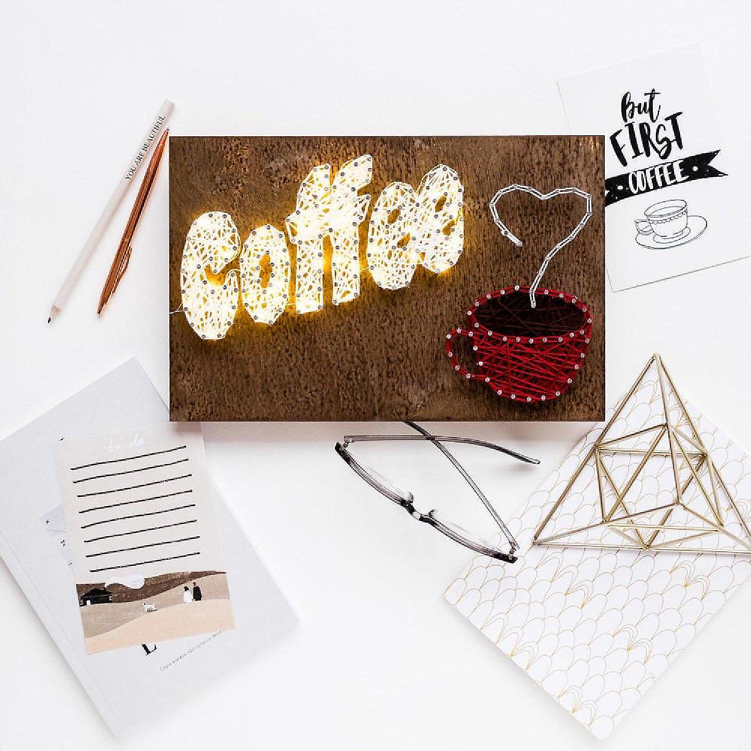 Abris Art Creative Kit/String Art Coffee ABC-012 | Oriental Trading