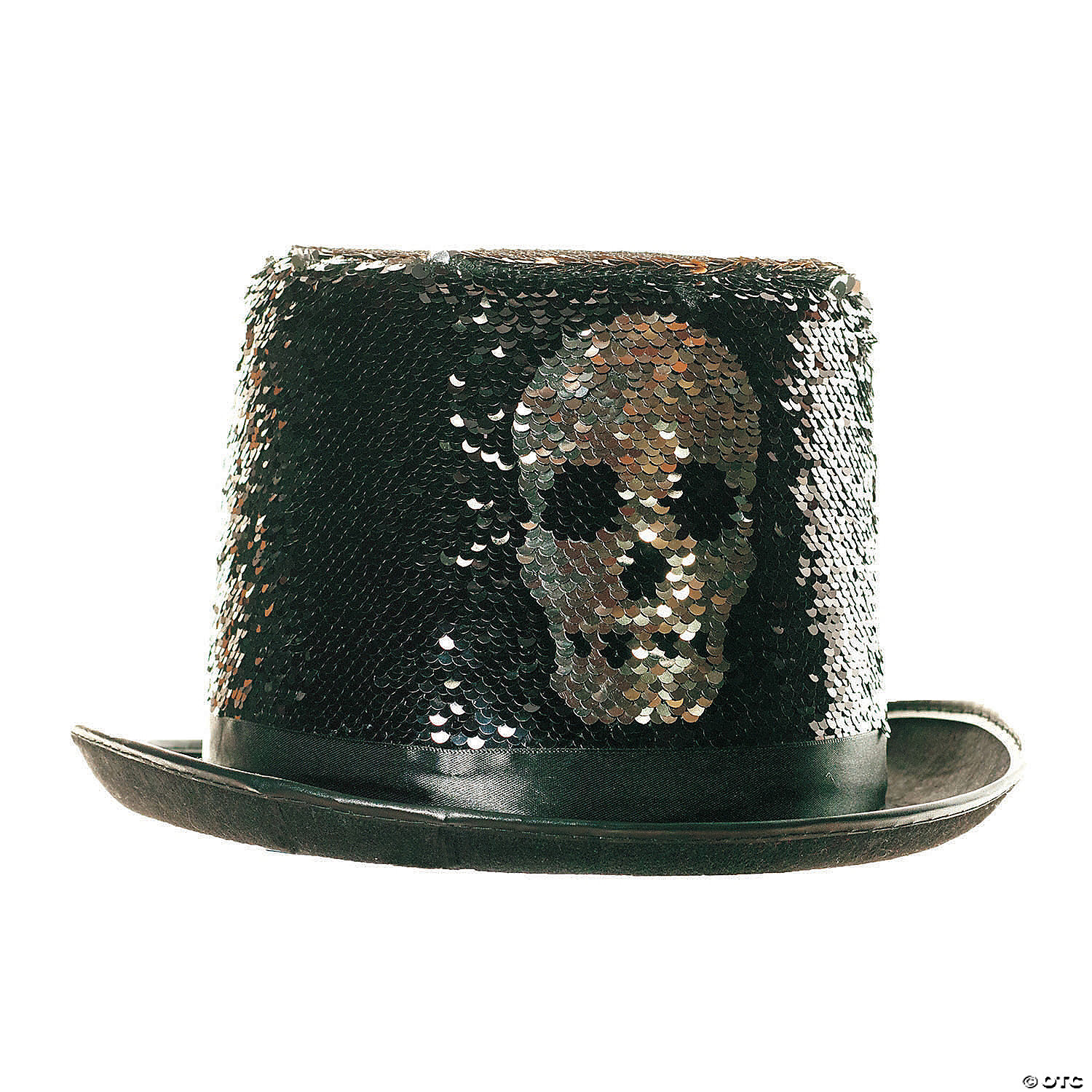 Adults Silver Reversible Sequin Skull Top Hat | Oriental Trading