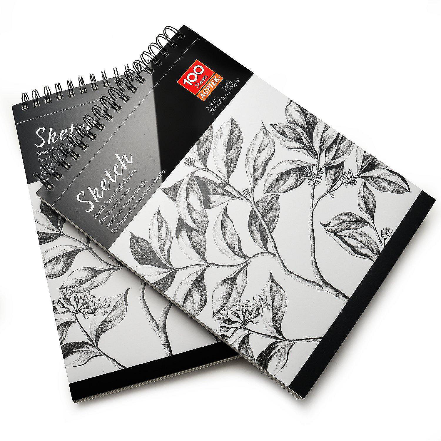 Agptek Sketch Book 100 Sheets 2 Packs