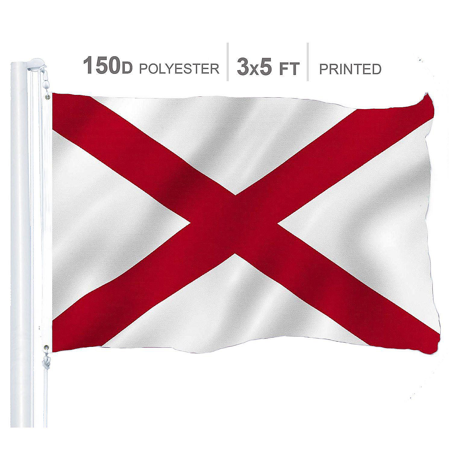 Alabama State Flag 150D Printed Polyester 3x5 Ft | Oriental Trading