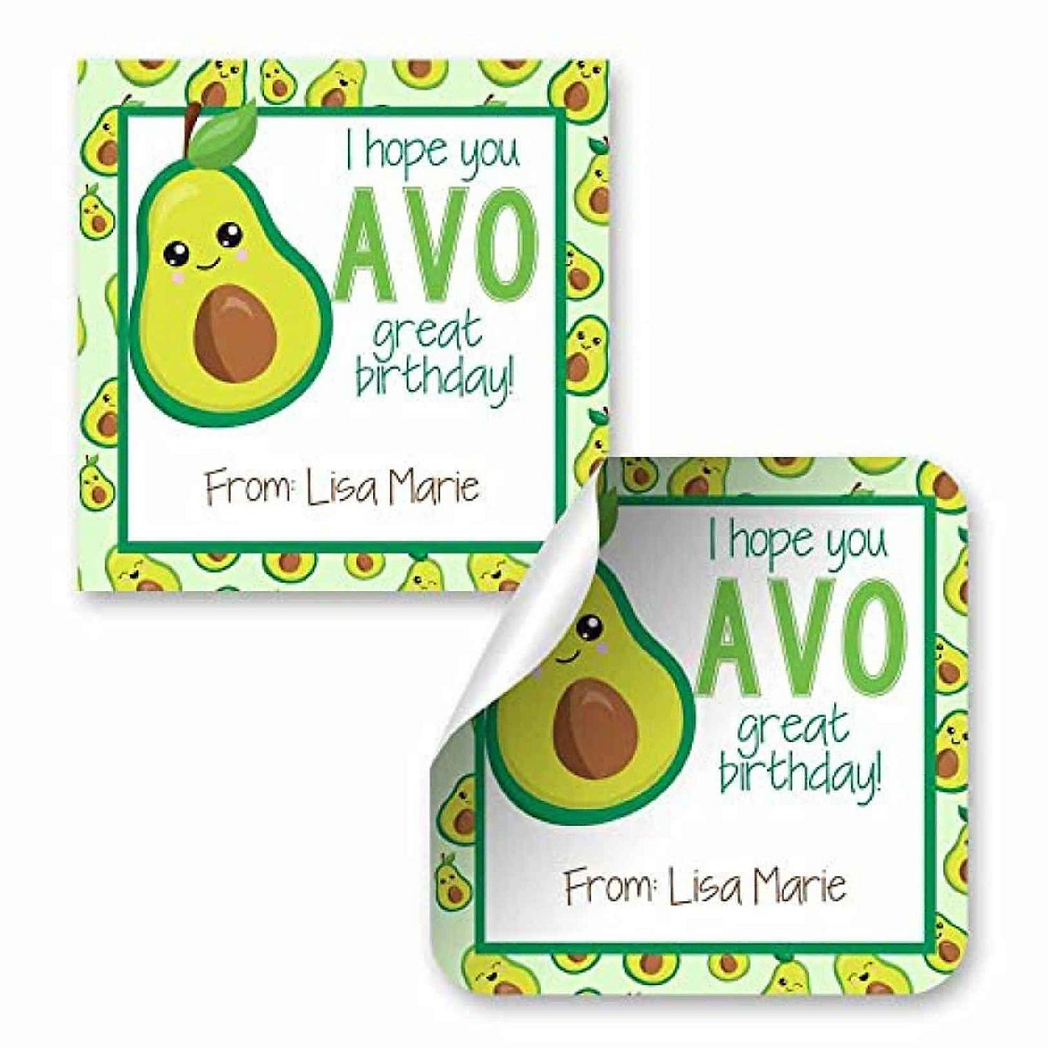 AmandaCreation Personalized Avocado Gift Tag Stickers 24pc. | Oriental ...