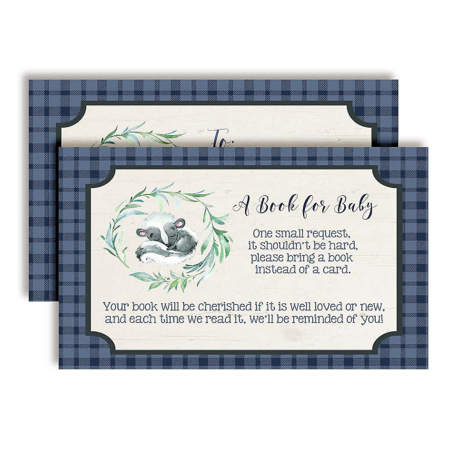 AmandaCreation Skunk Boy Book Card 20pc. | Oriental Trading