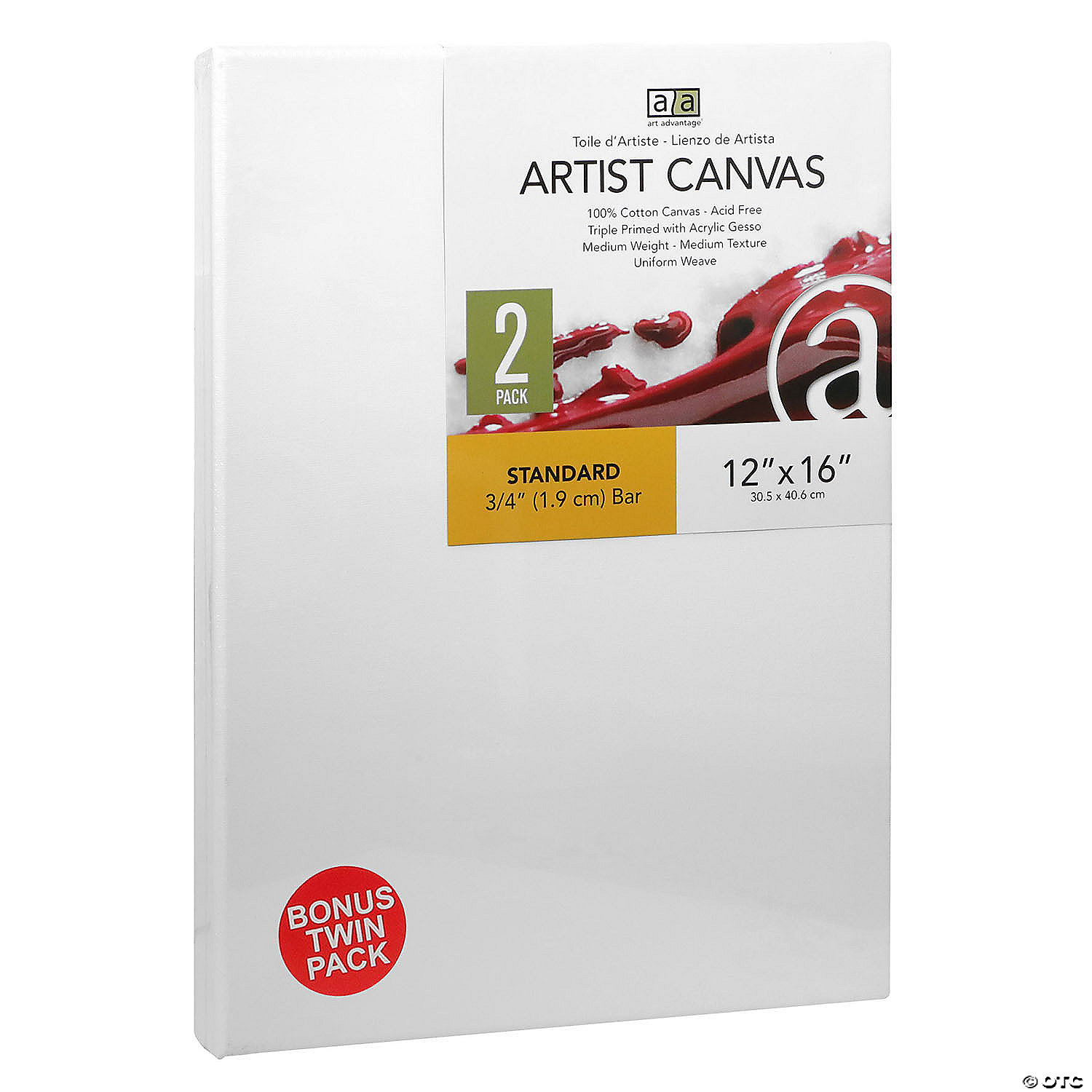 Art Advantage Artist Canvas Visual Edge 12"x 16" Twin Pack | Oriental ...