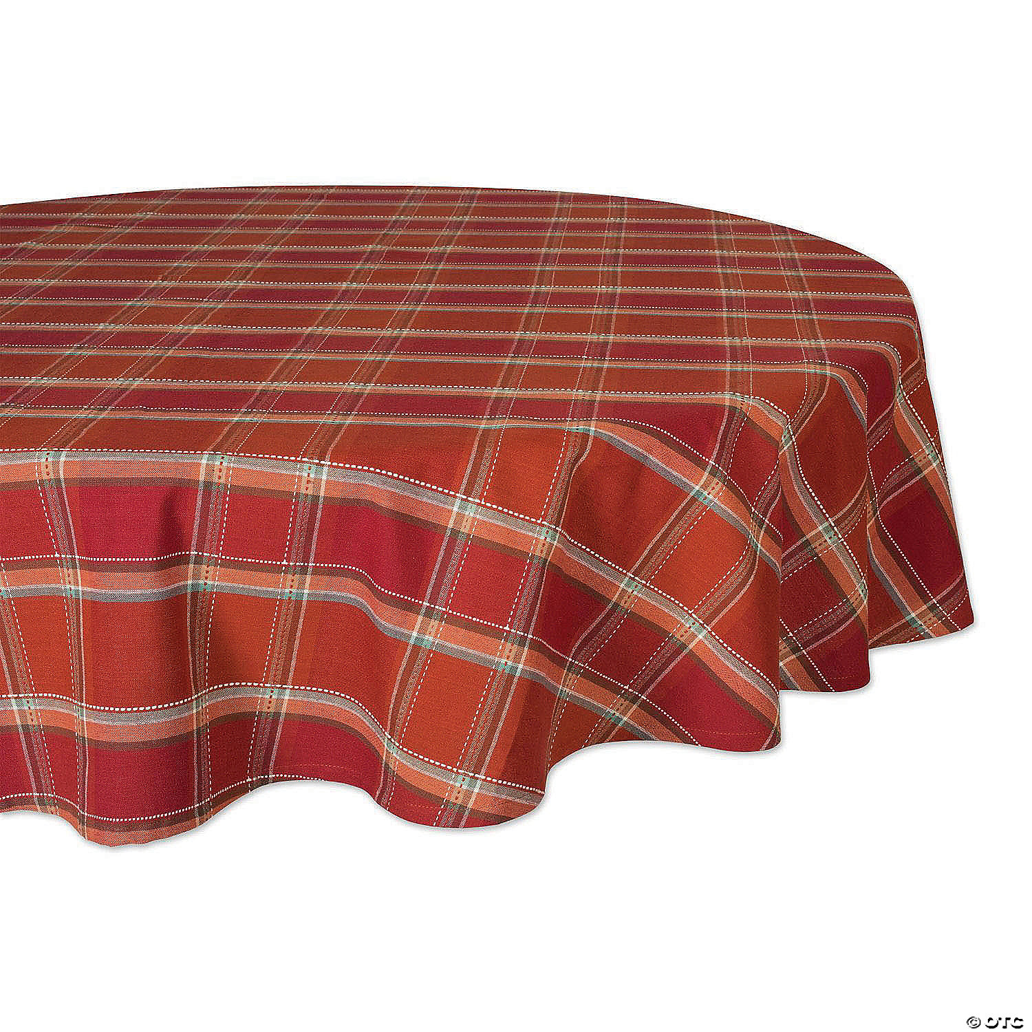 Autumn Spice Plaid Tablecloth 70 Round | Oriental Trading