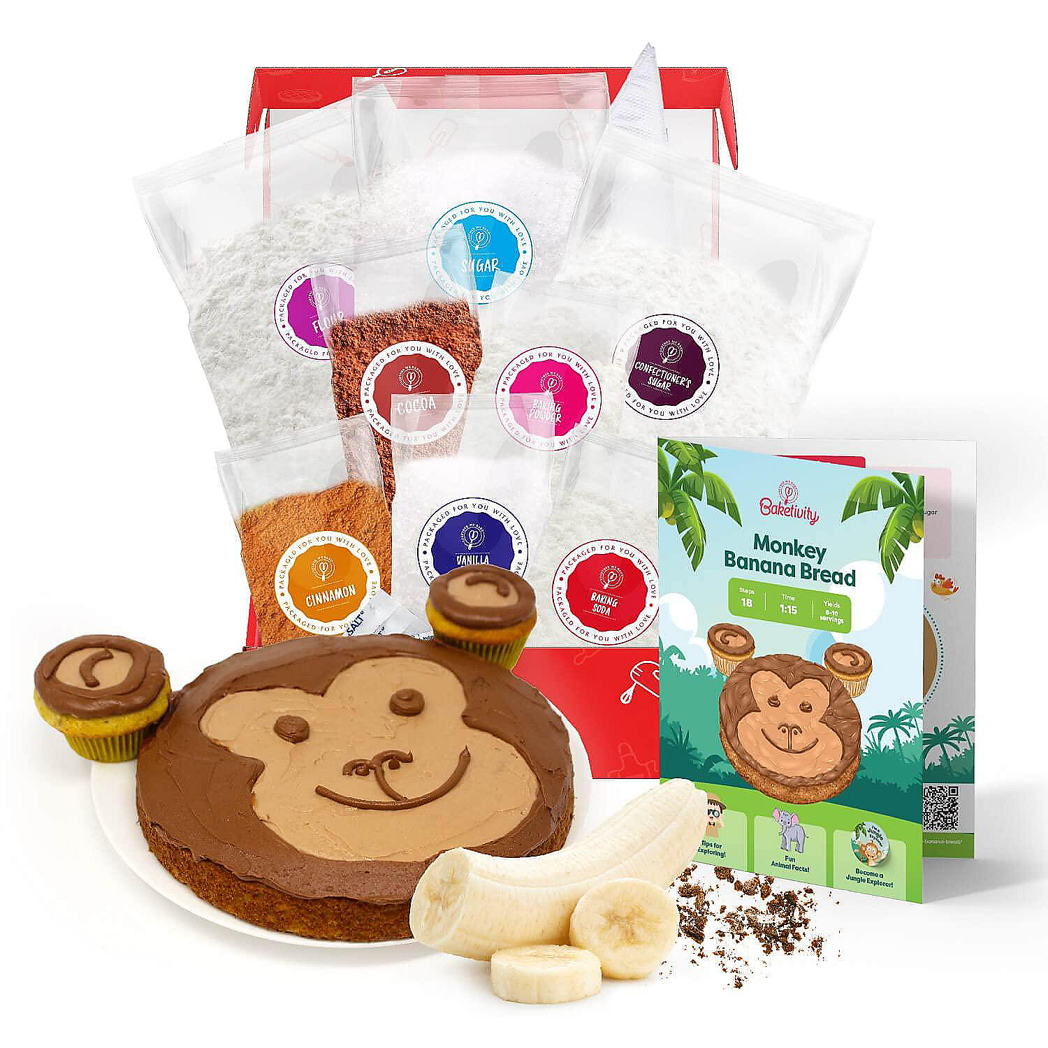 Baketivity Monkey Banana Cake Kids Baking Kit | Oriental Trading