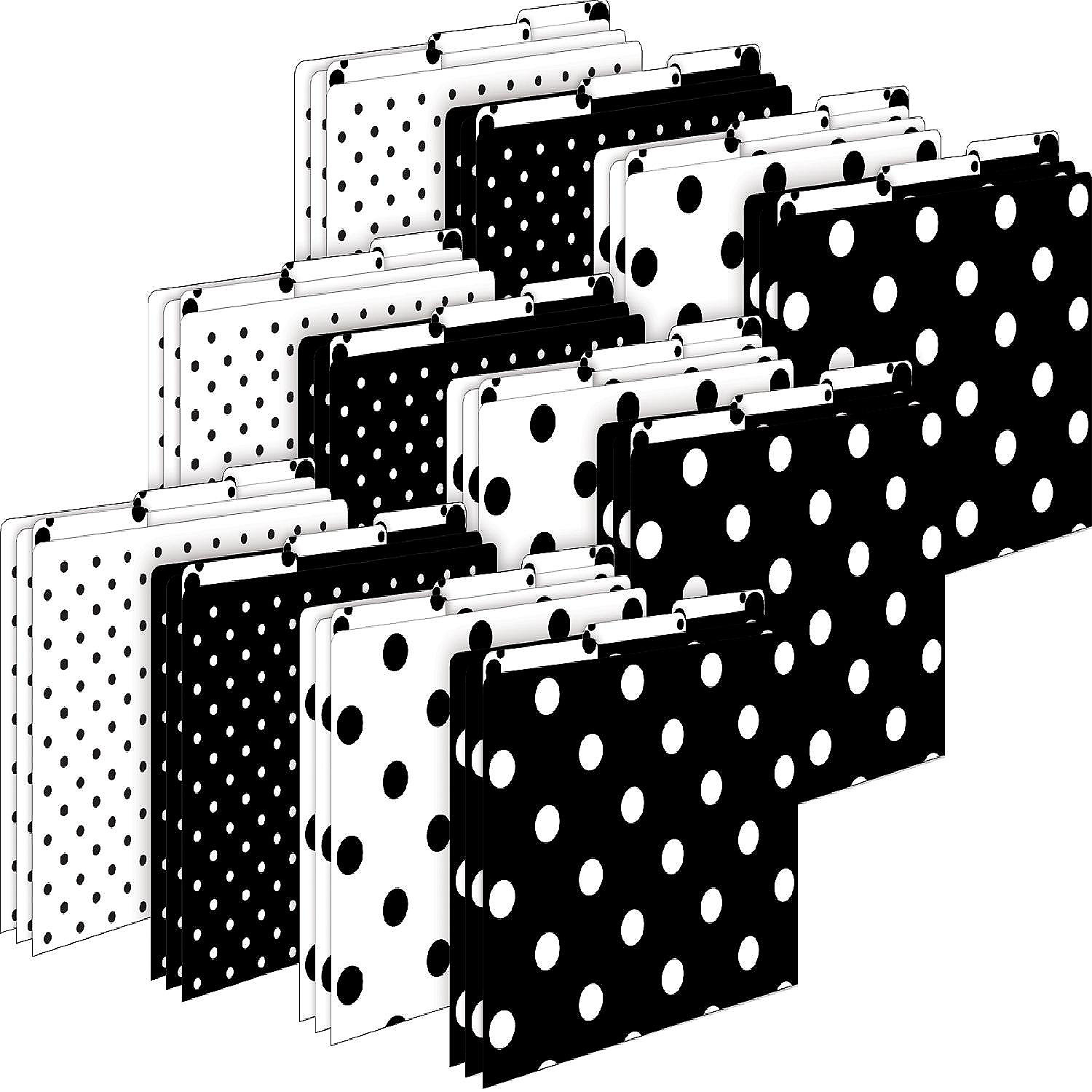 Barker Creek Black & White Dot 14pt Letter-Size File Folders, Multi ...