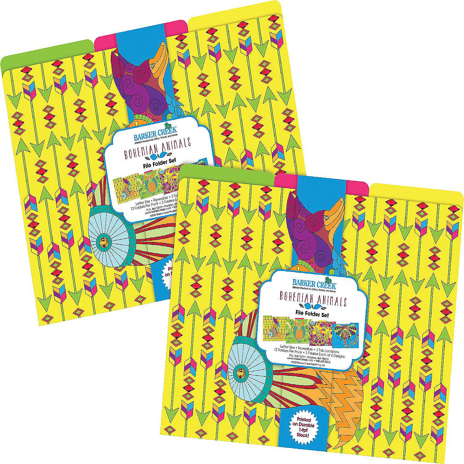 Barker Creek Bohemian Animals Letter-Size File Folders, 14pt stock ...