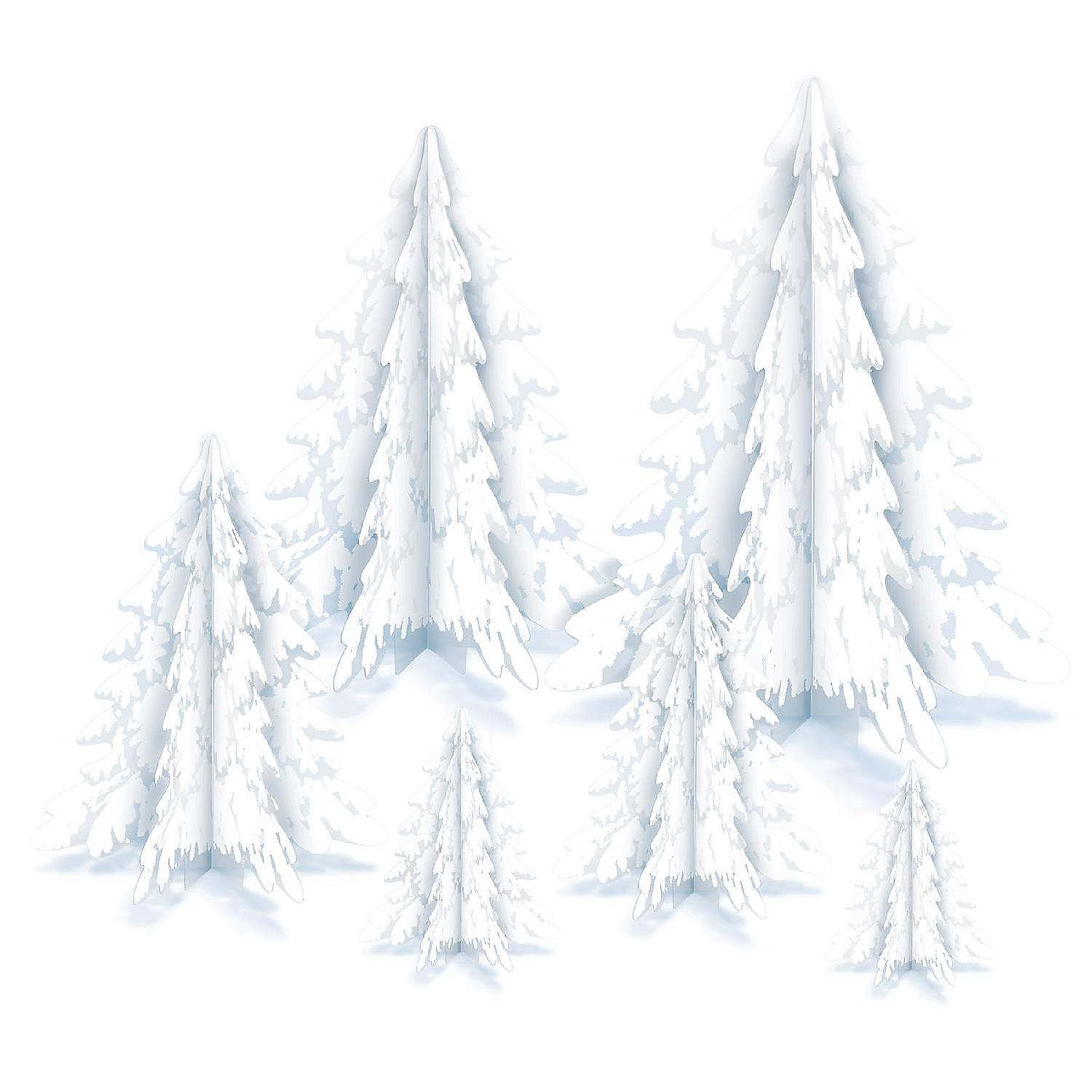 Beistle - 3-D Clear Plastic Winter PineTree Ctrpcs - 12 Pack | Oriental ...