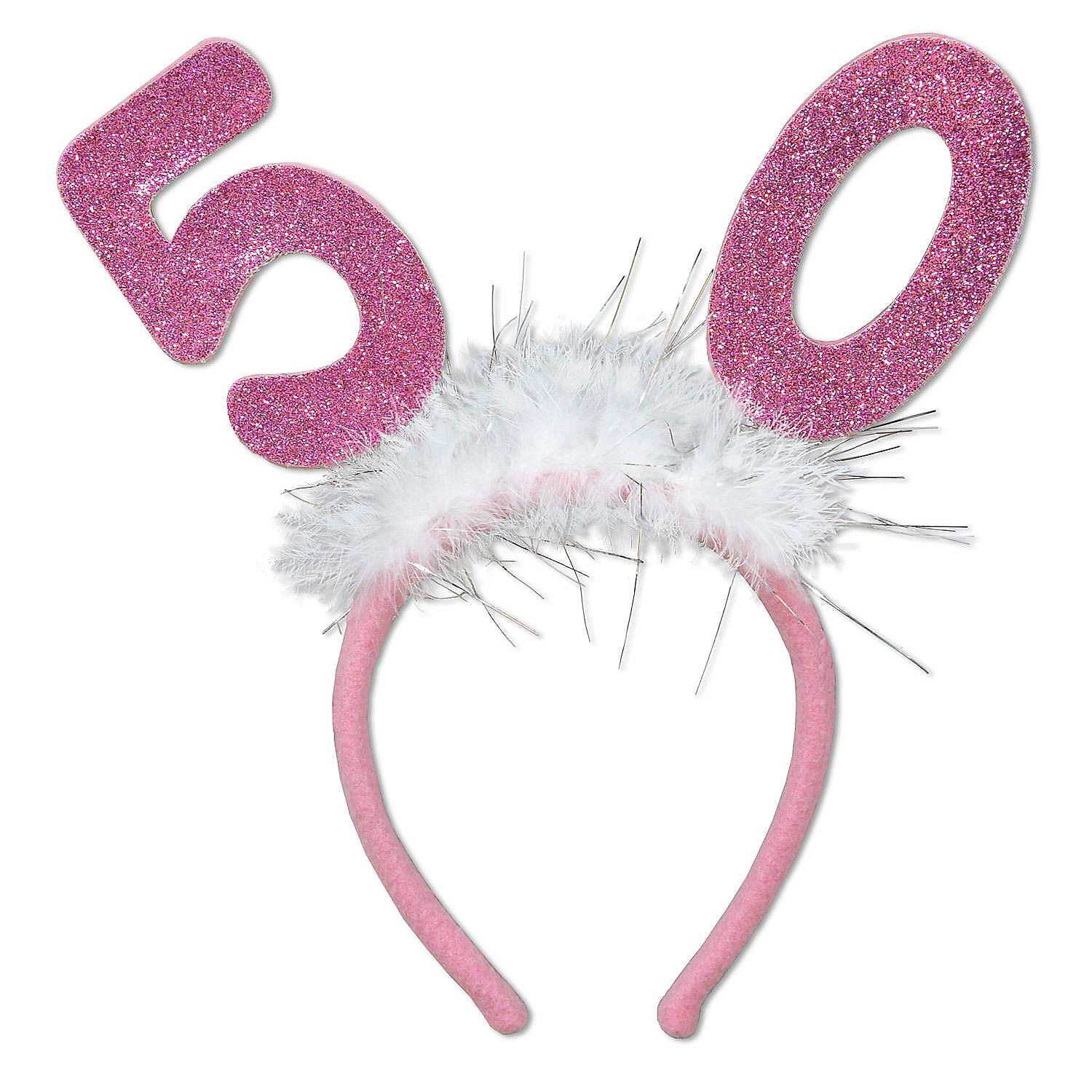 Beistle - "50" Glittered Boppers w/Marabou - 12 Pack | Oriental Trading