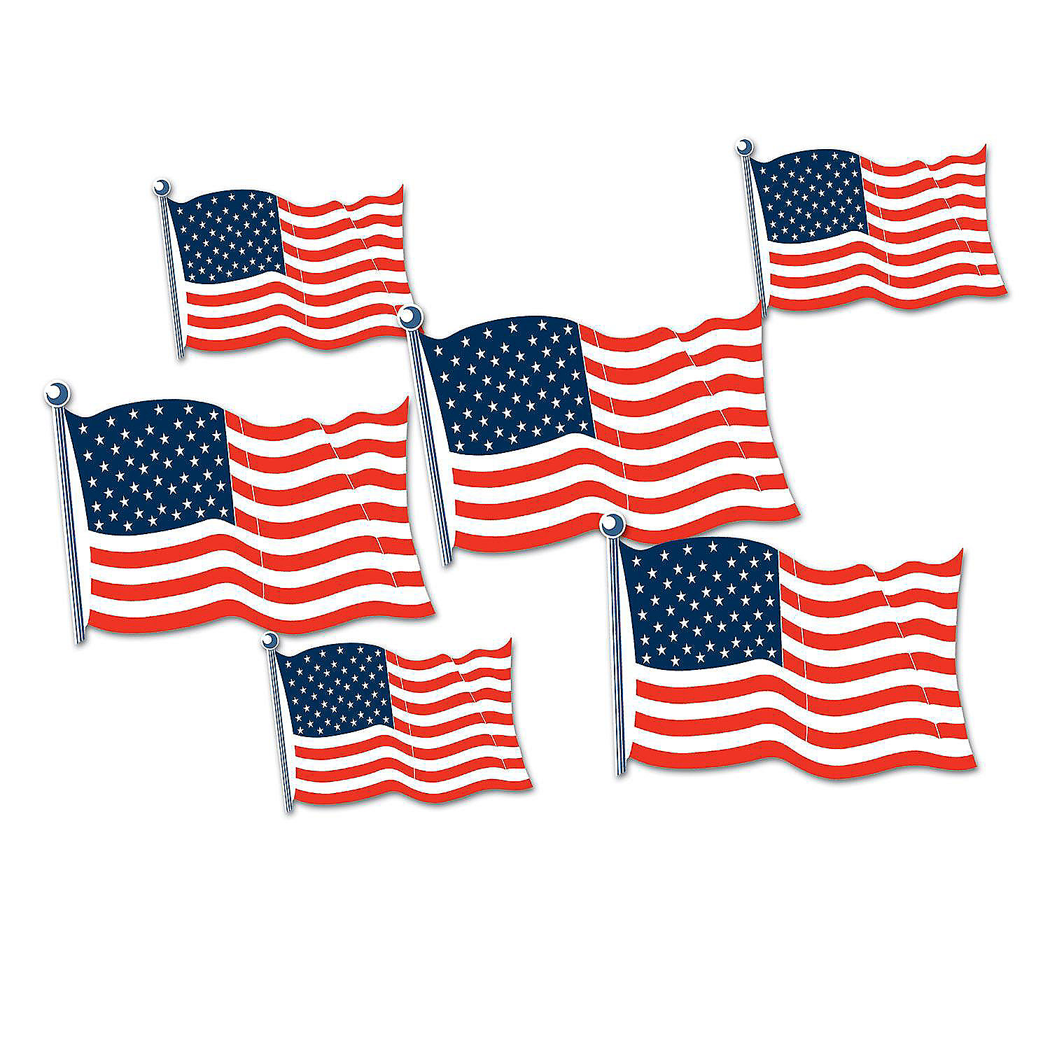 Beistle - American Flag Cutouts - 12 Pack | Oriental Trading