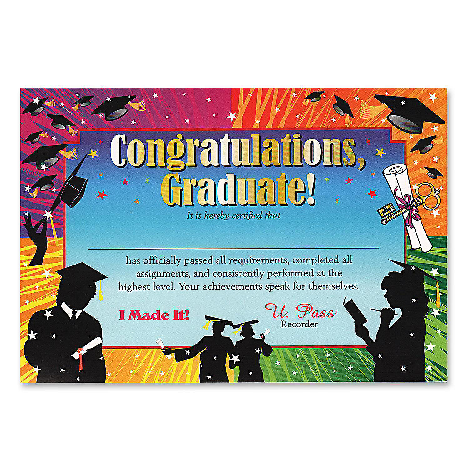 Beistle - Congratulations Graduate Certificate - 6 Pack | Oriental Trading