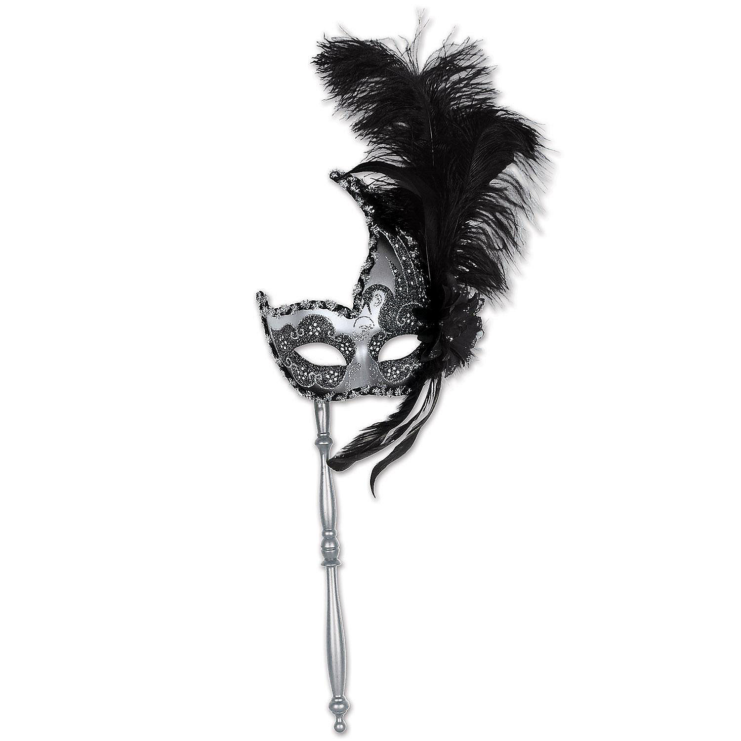 Beistle - Costume Mask w/Stick - Black - 12 Pack | Oriental Trading