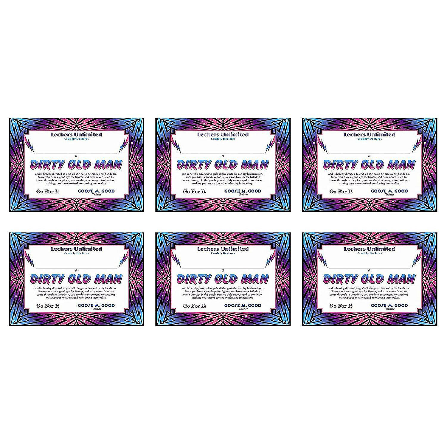 Beistle - Dirty Old Man Certificate - 6 Pack | Oriental Trading