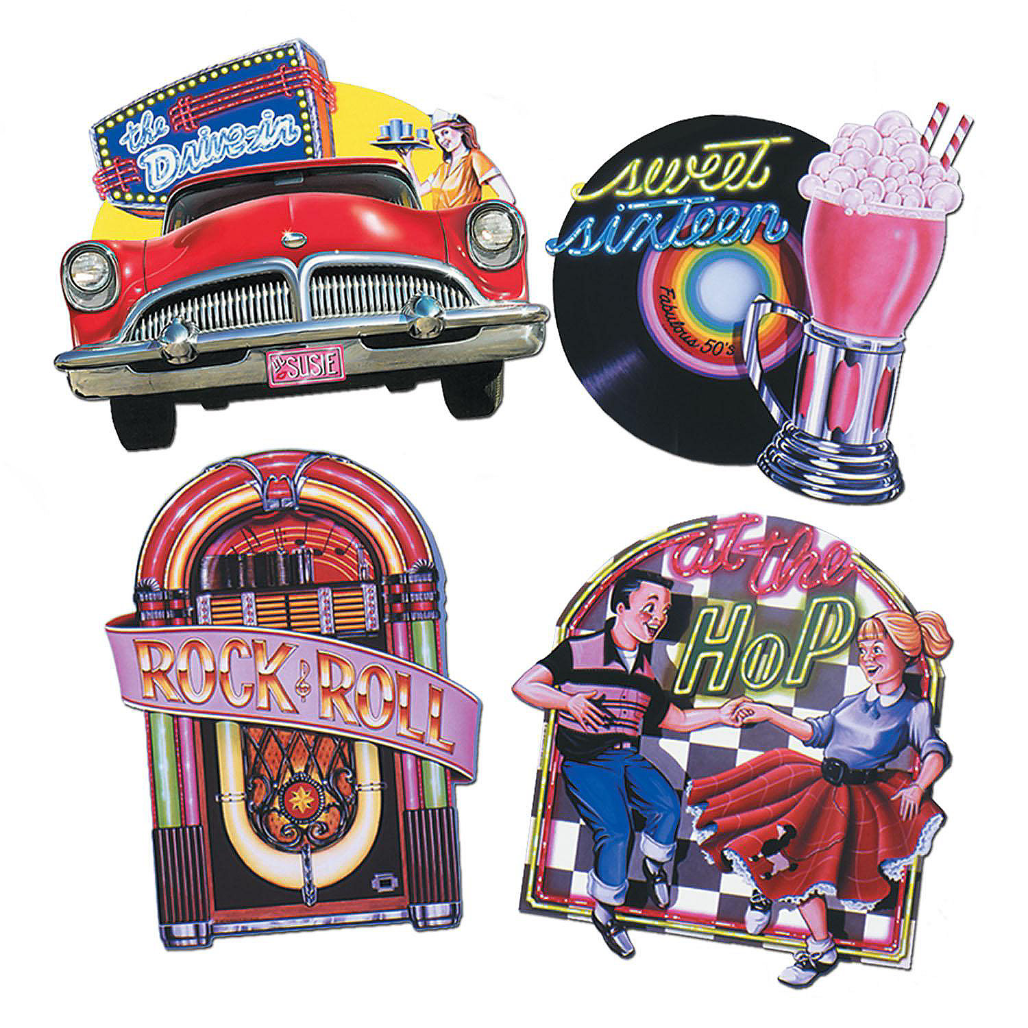 Beistle - Fabulous 50's Cutouts - 12 Pack | Oriental Trading