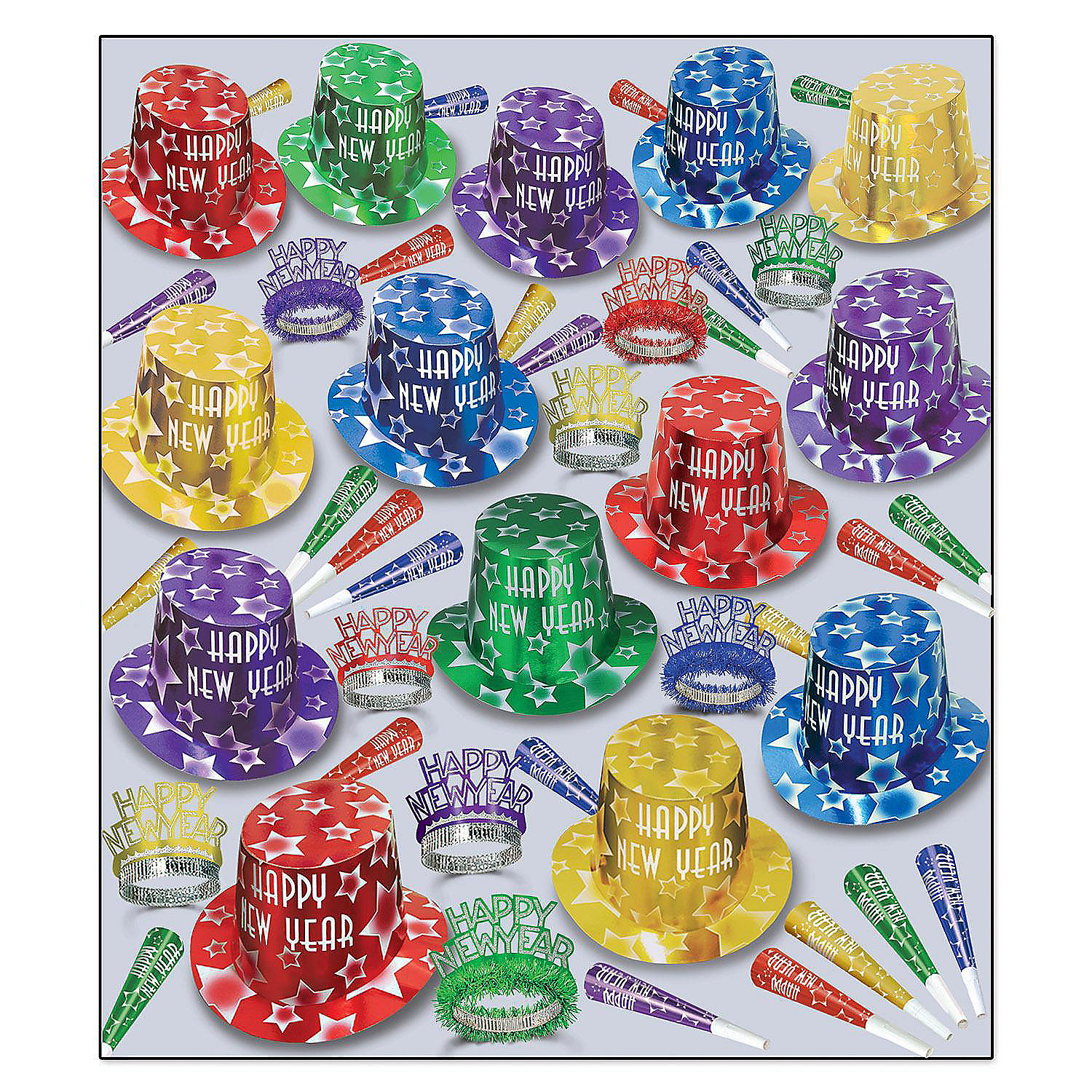 Beistle - Gem-Star New Year's Eve Deluxe Assorted for 100 - 1 Pack ...