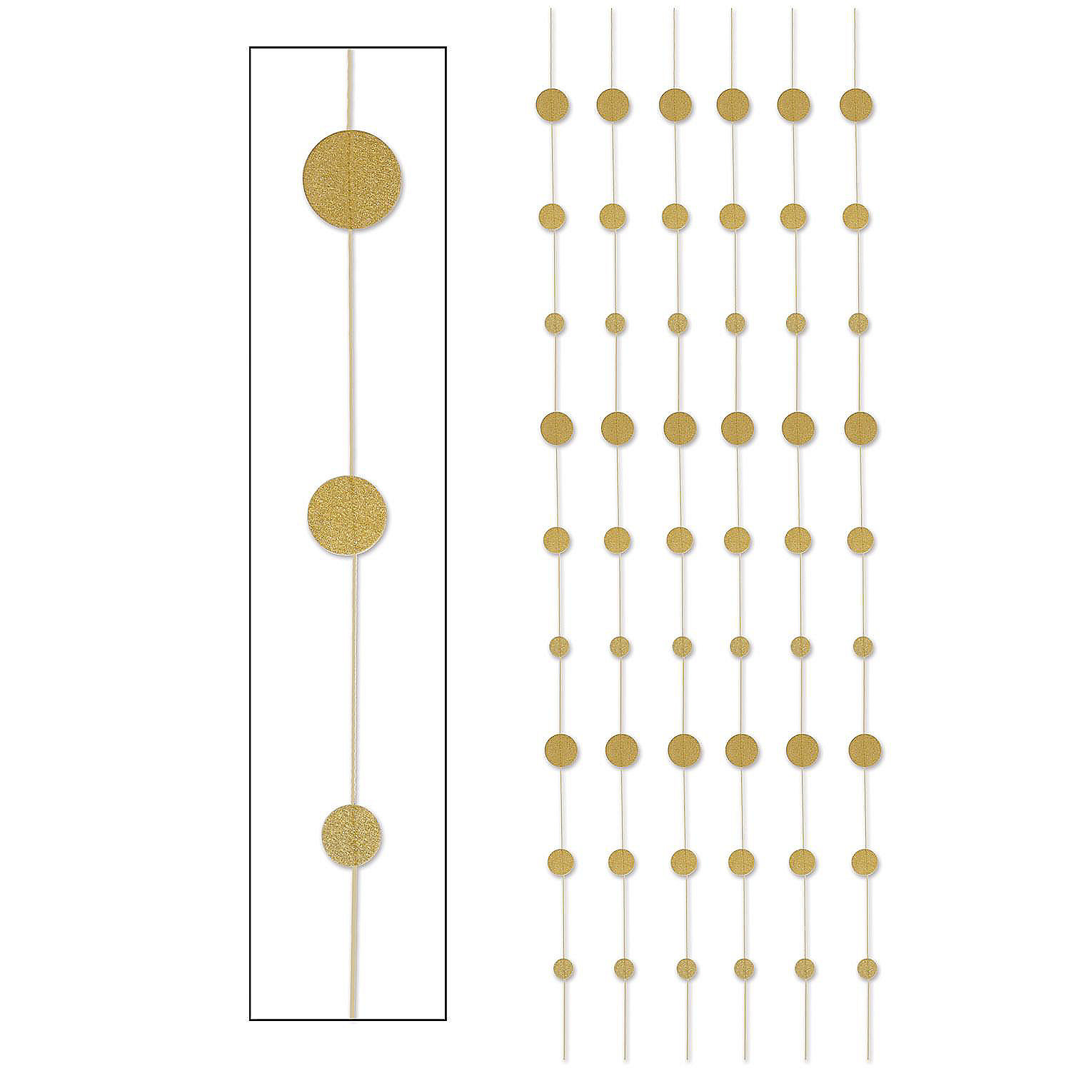 Beistle - Glittered Dot Stringers - Golden - 12 Pack | Oriental Trading