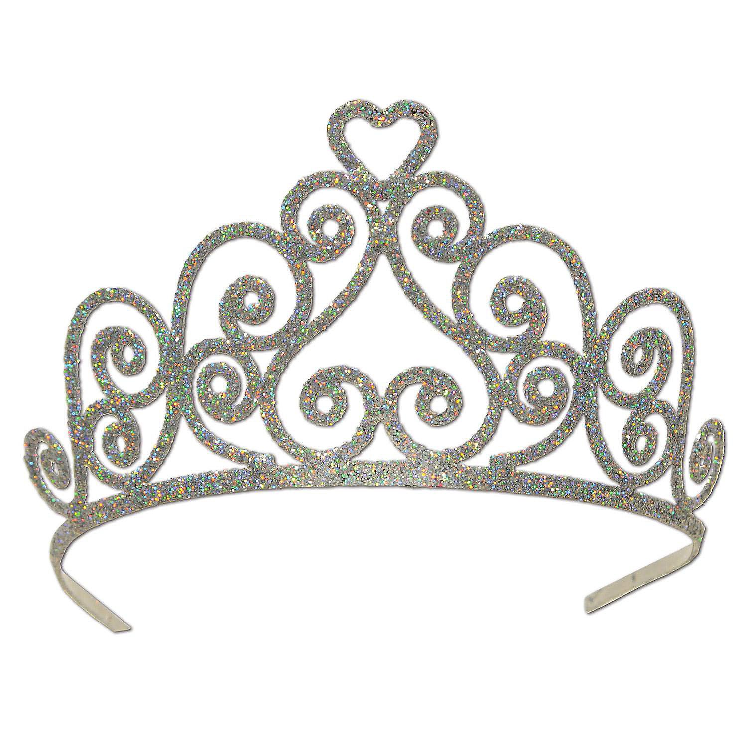 Beistle - Glittered Metal Tiara - Bright Silver - 6 Pack | Oriental Trading
