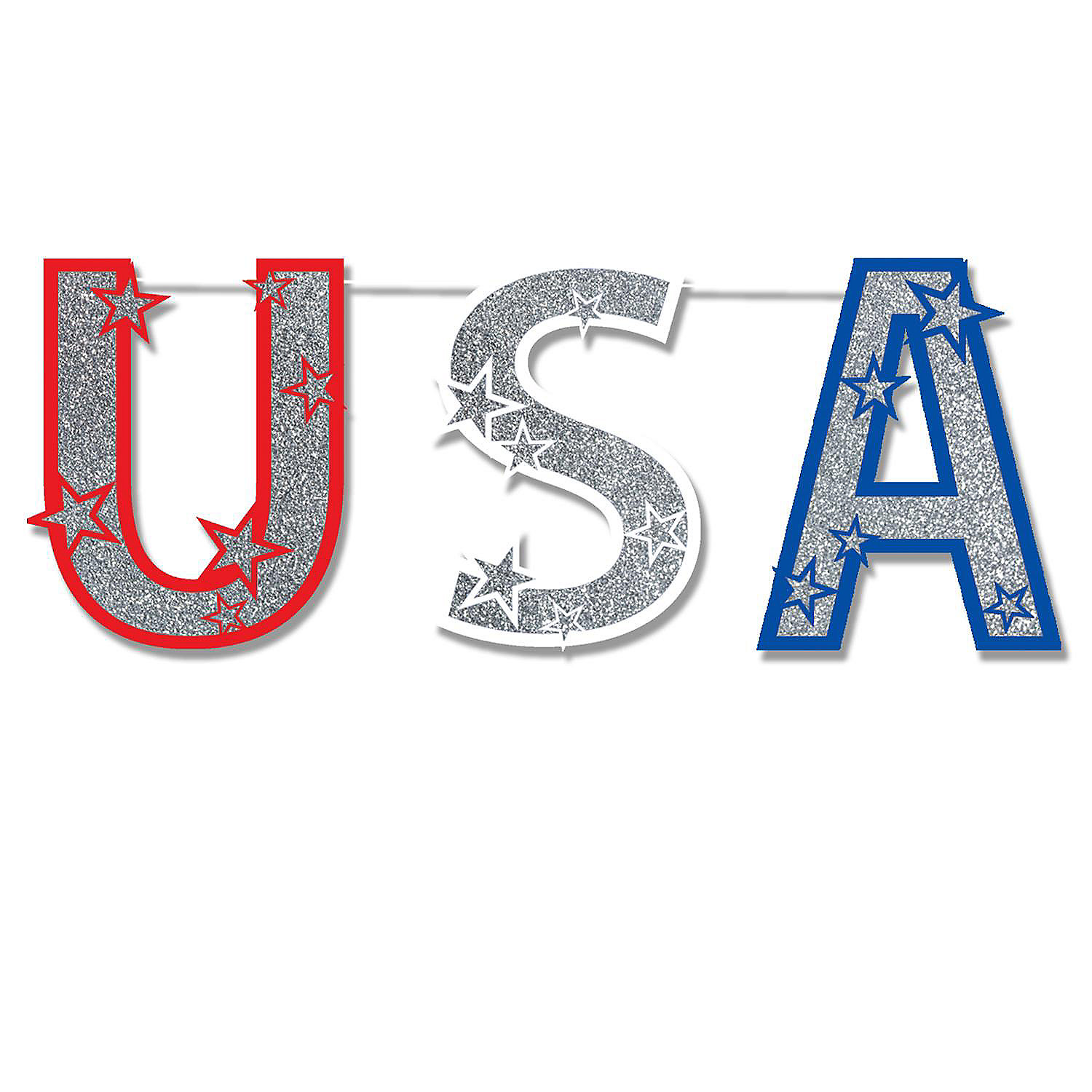 Beistle - Glittered USA Streamer - 12 Pack | Oriental Trading