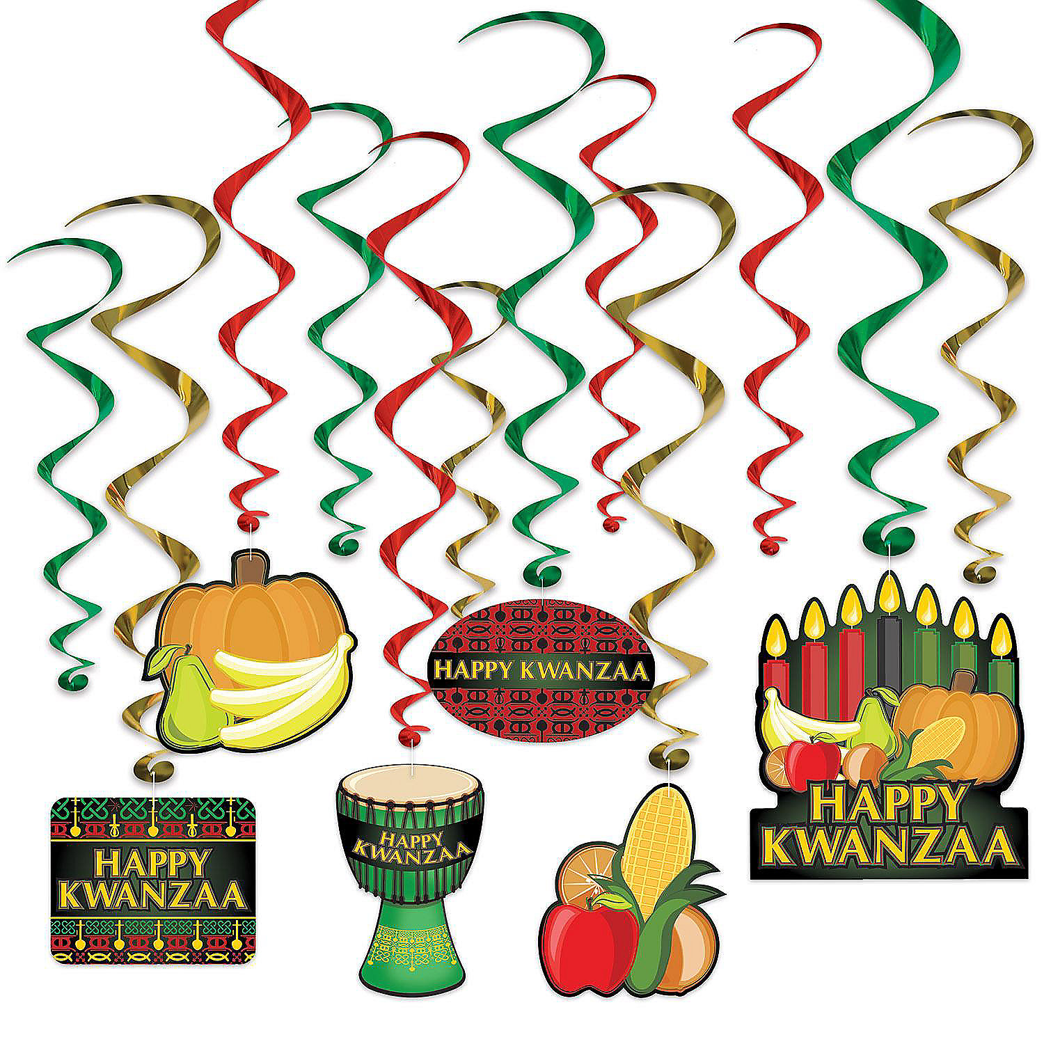 Beistle - Happy Kwanzaa Whirls - 6 Pack | Oriental Trading
