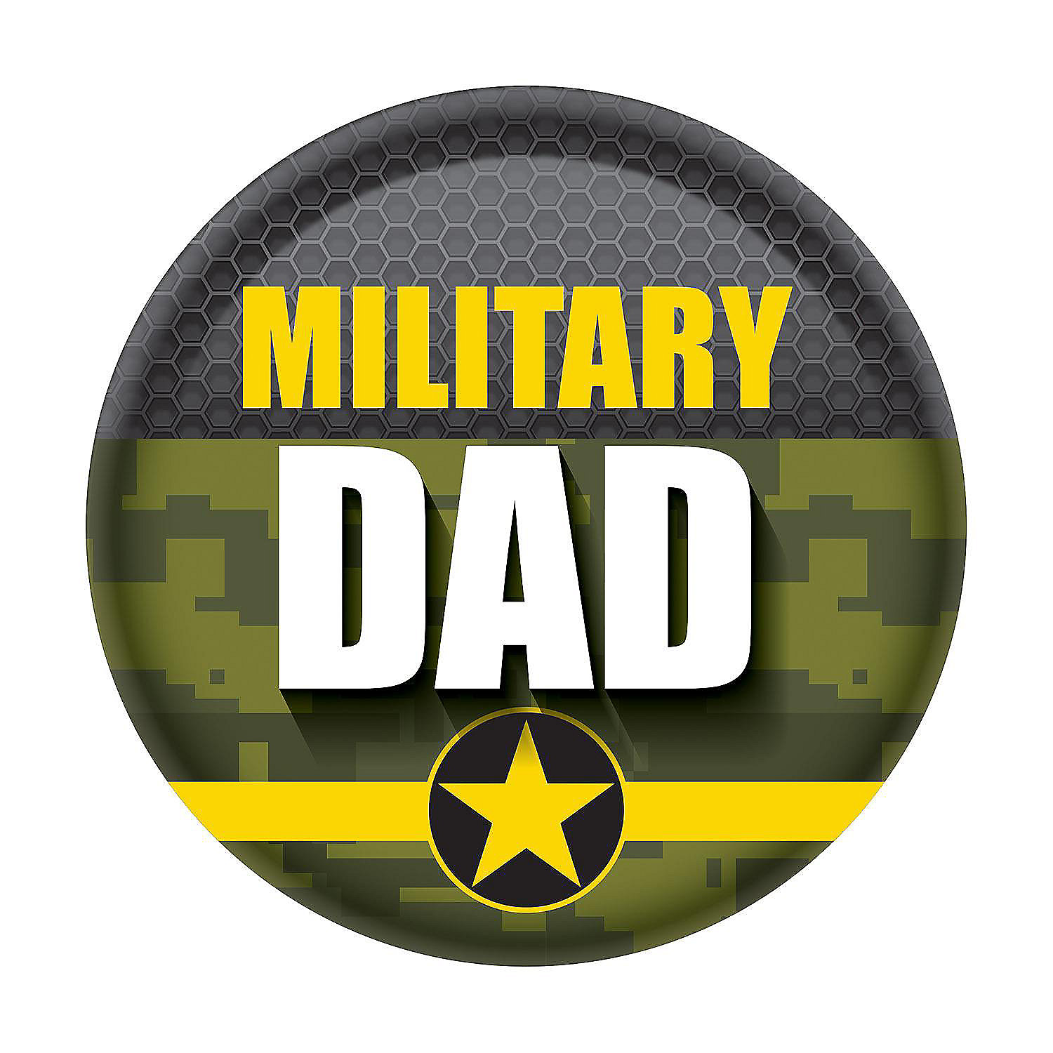 Beistle - Military Dad Button - Green - 6 Pack | Oriental Trading