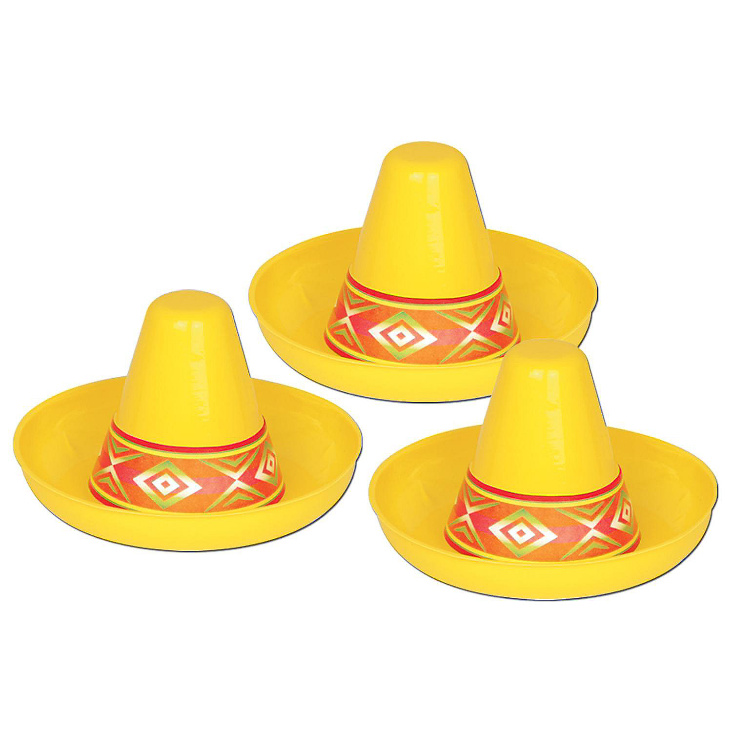 Beistle - Miniature Yellow Plastic Sombrero - 48 Pack | Oriental Trading