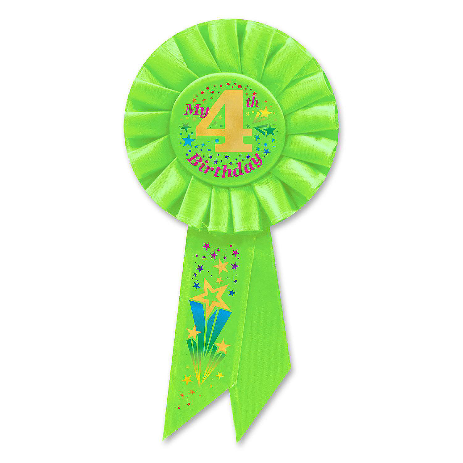 Beistle - My "4th" Birthday Rosette - Green - 6 Pack | Oriental Trading