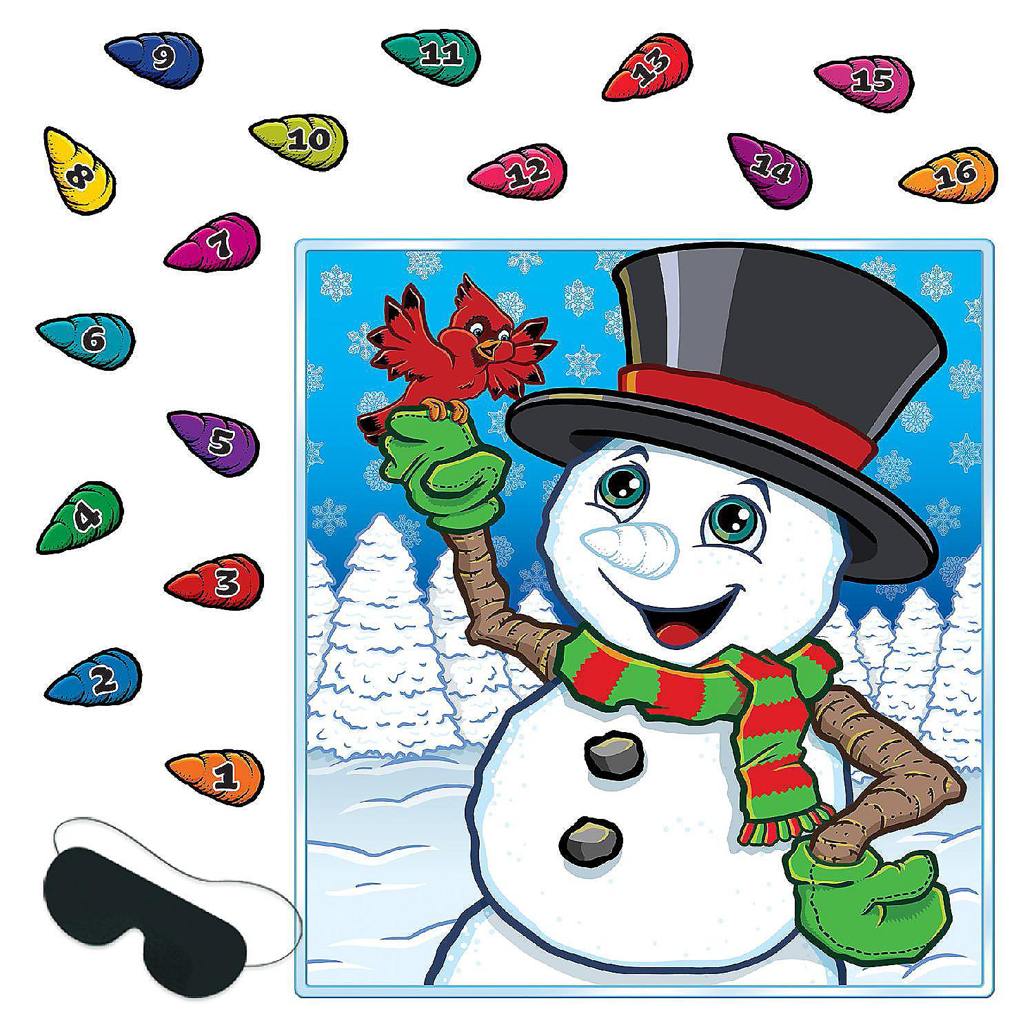 Beistle - Pin The Nose On The Snowman Game - 24 Pack | Oriental Trading