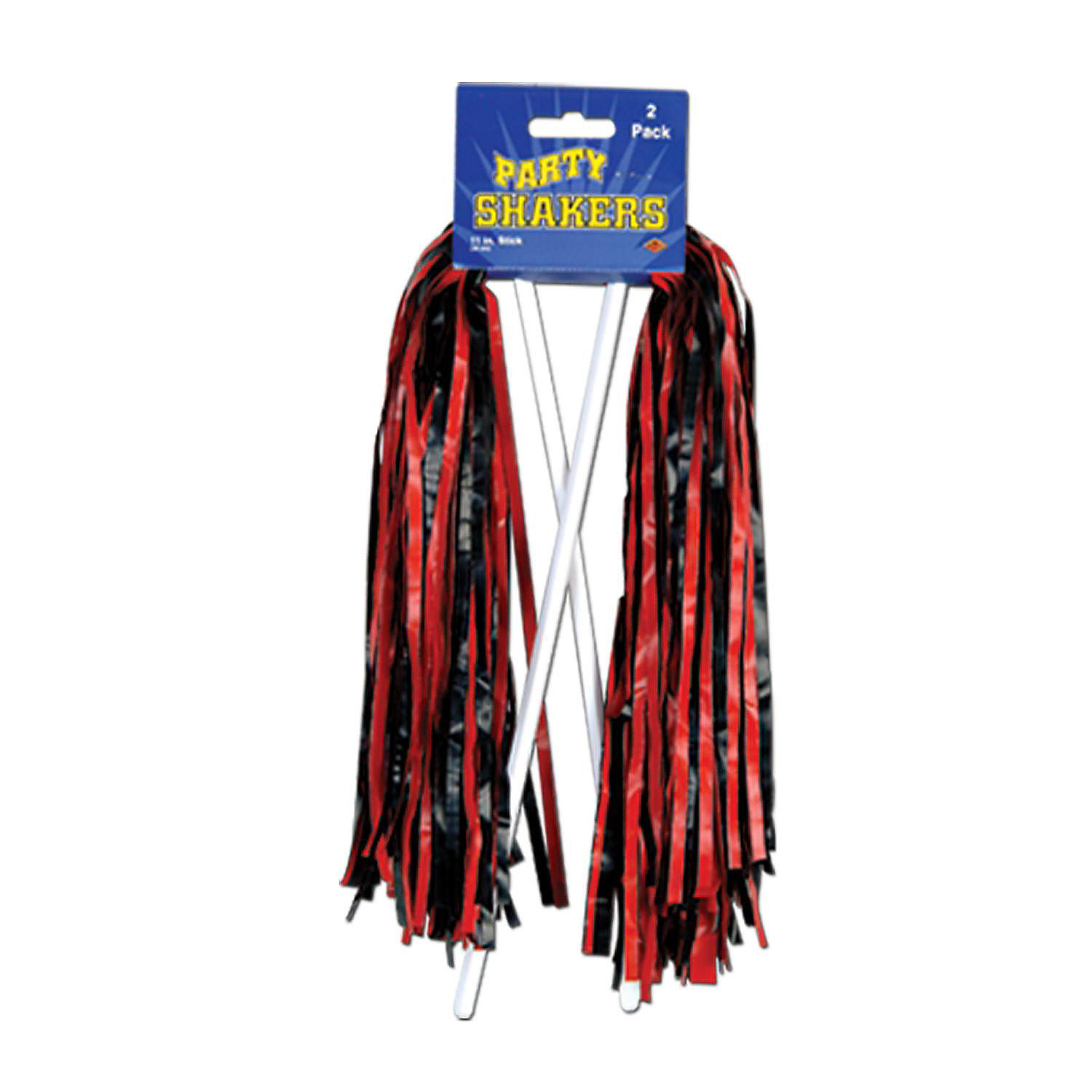 Beistle - Pkgd Poly Shakers - 512 Strand - Black and Red - 24 Pack ...