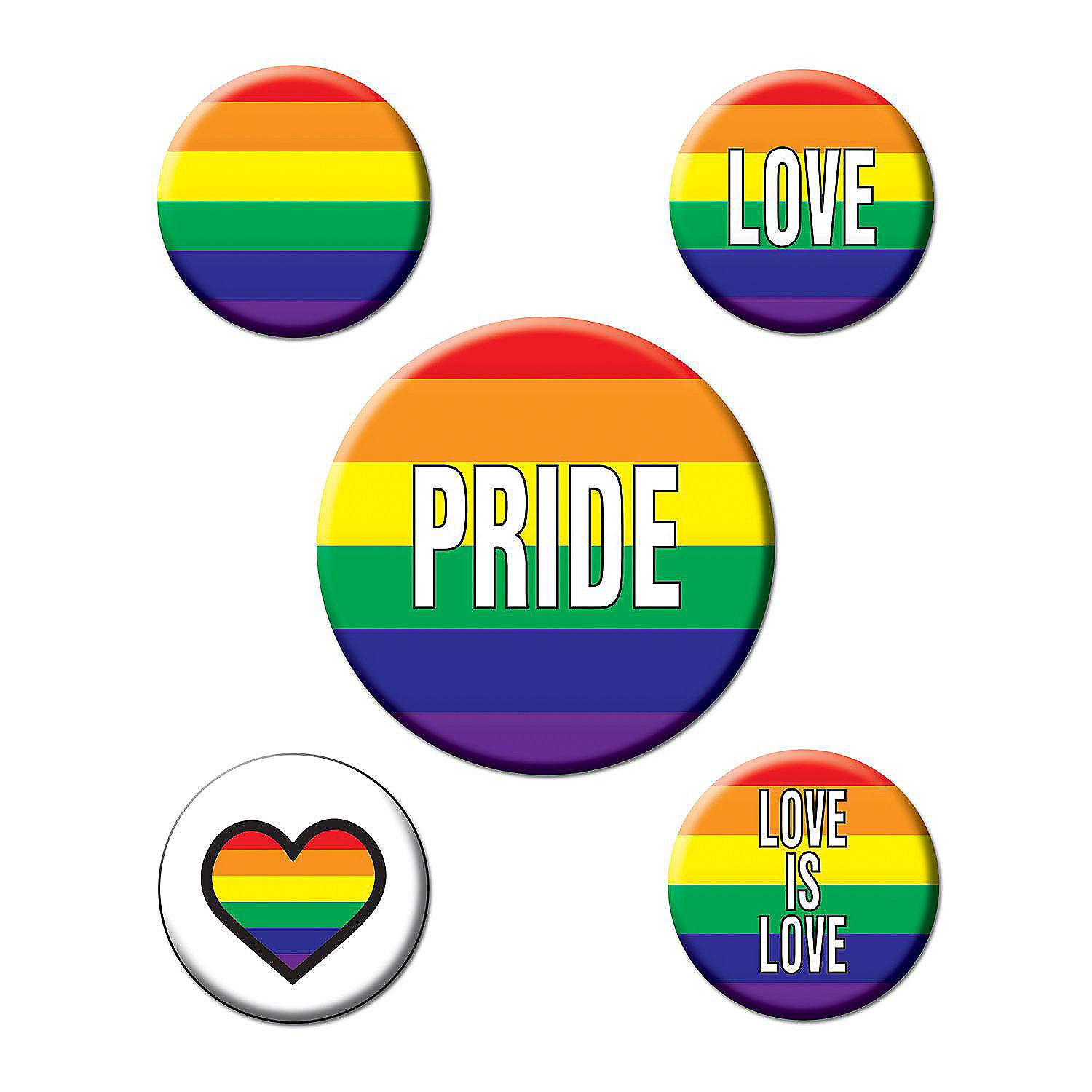 Beistle - Rainbow Party Buttons - 12 Pack | Oriental Trading