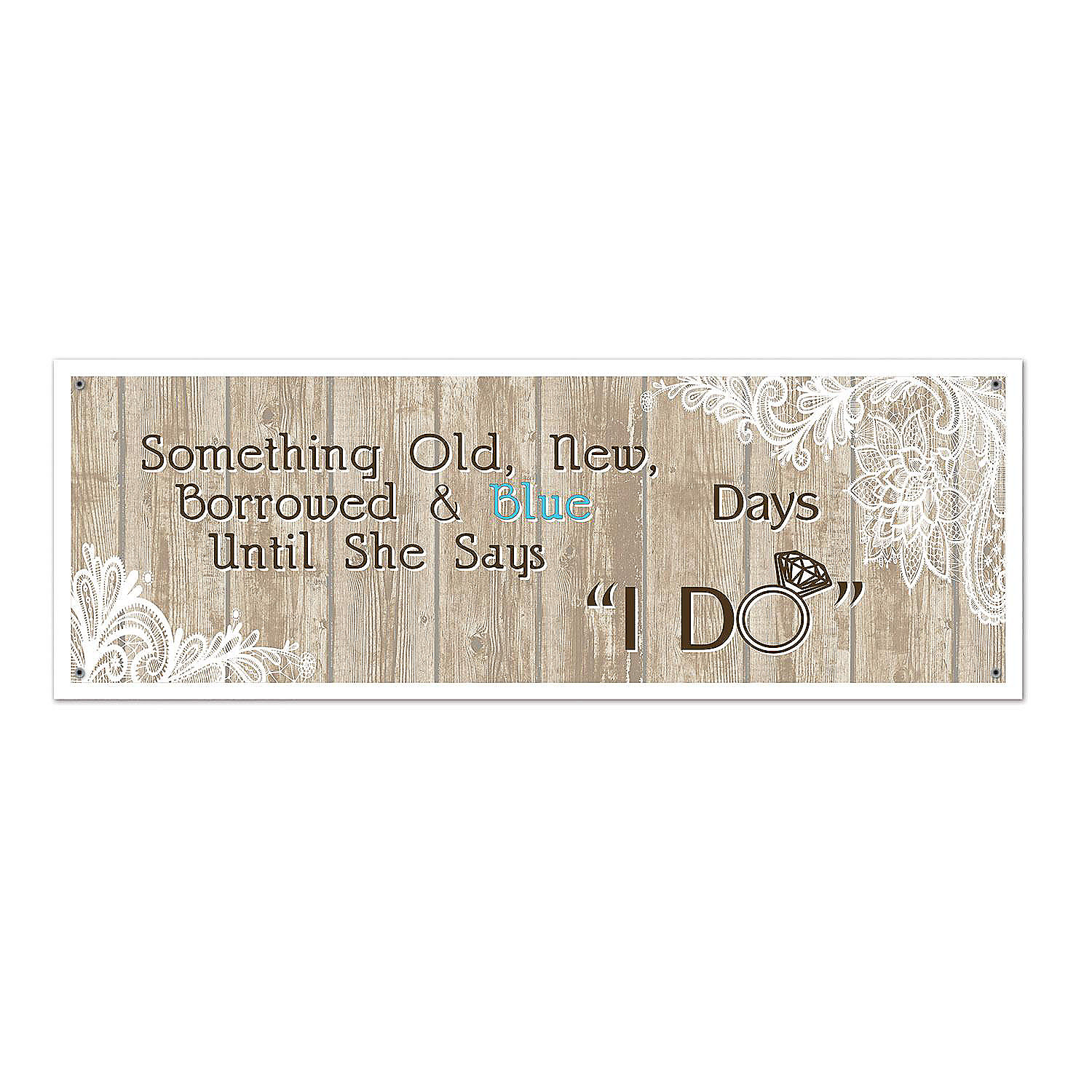 Beistle - Rustic Wedding Sign Banner - 12 Pack | Oriental Trading