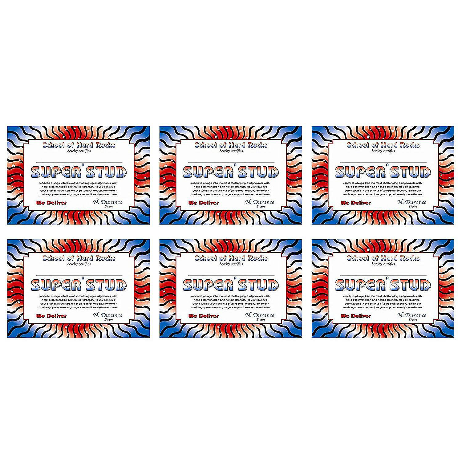 Beistle - Super Stud Certificate - 6 Pack | Oriental Trading