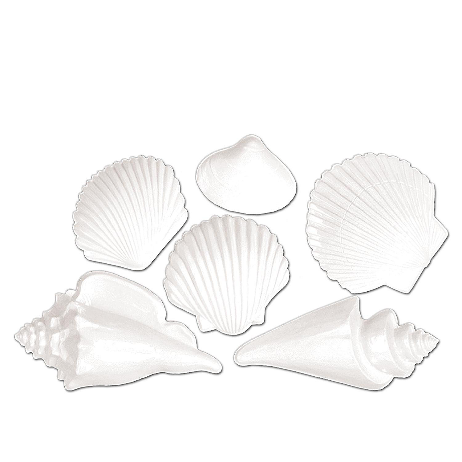 Beistle - White Plastic Seashells - 12 Pack