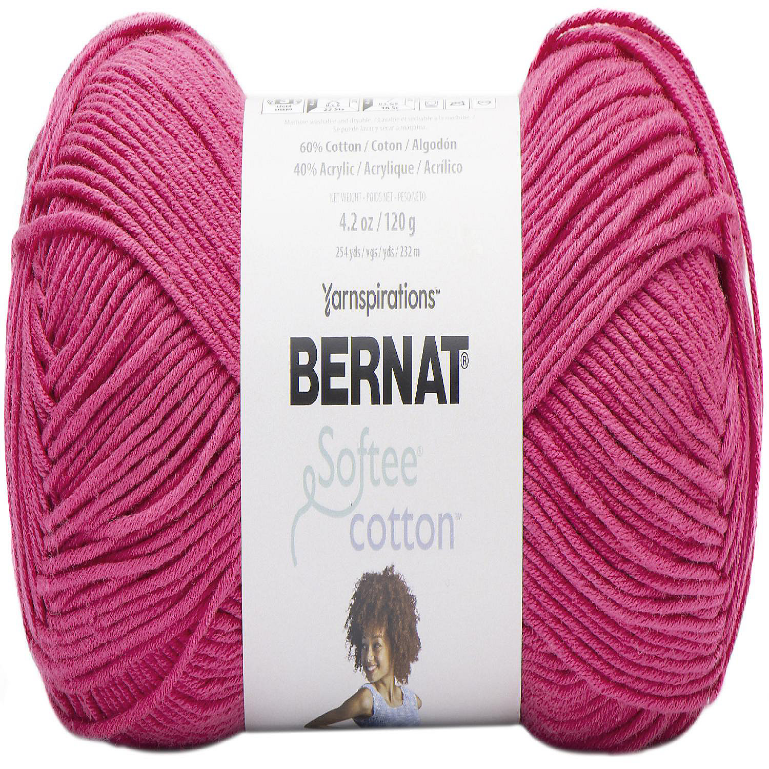 Bernat Softee Cotton Yarn-Fuschia