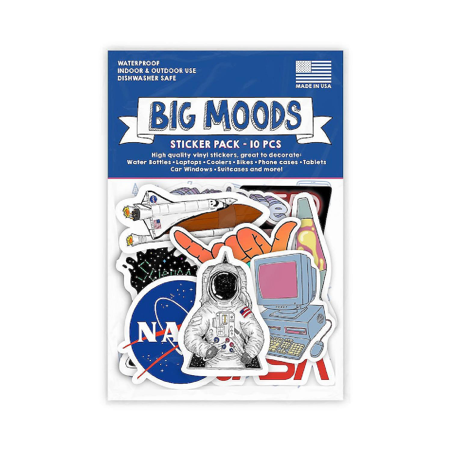 Big Moods Cool Assorted Sticker Pack 10pc | Oriental Trading