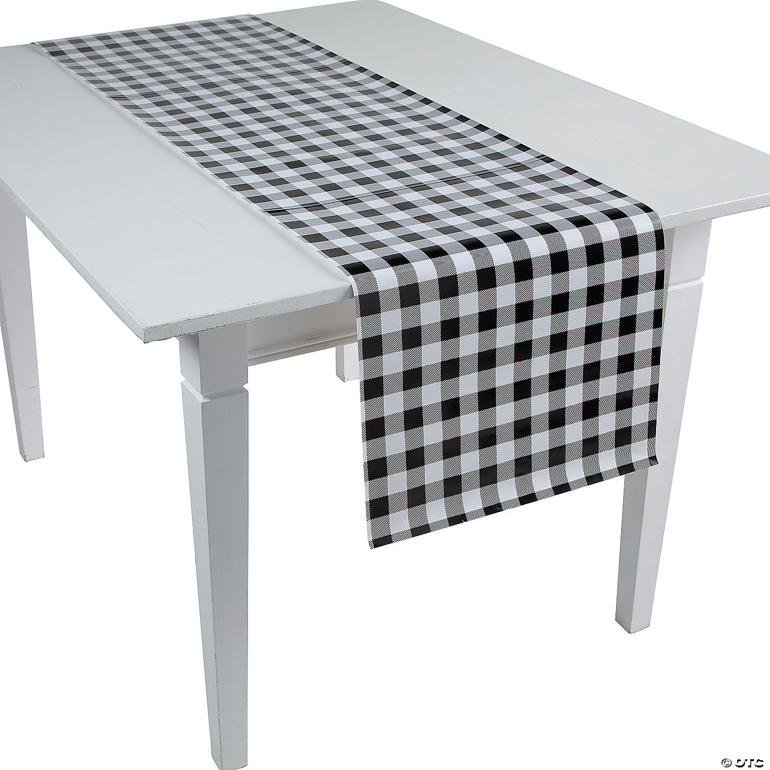 Black Buffalo Plaid Table Runner | Oriental Trading