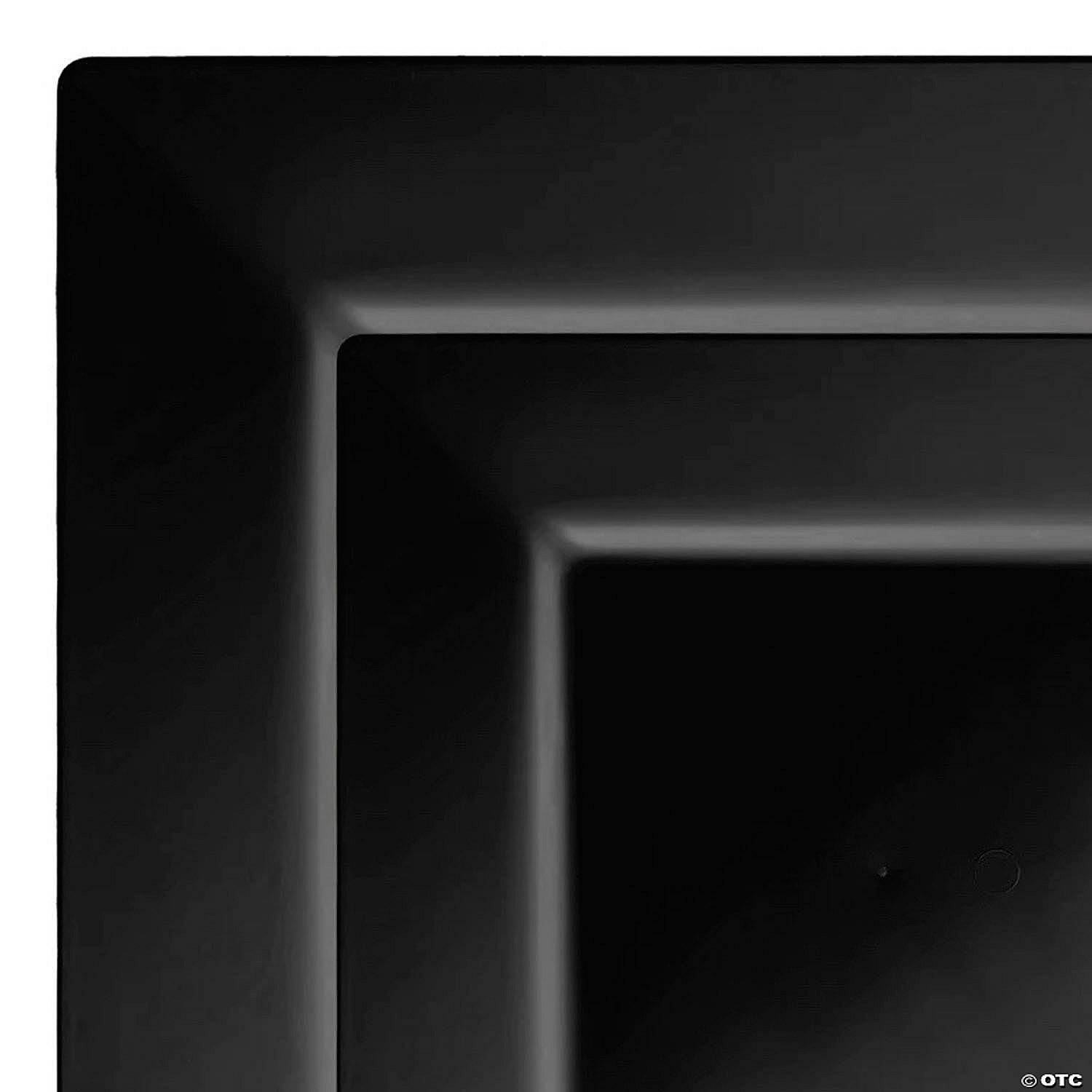 Black Square Plastic Plates Dinnerware Value Set - 20 Dinner Plates ...